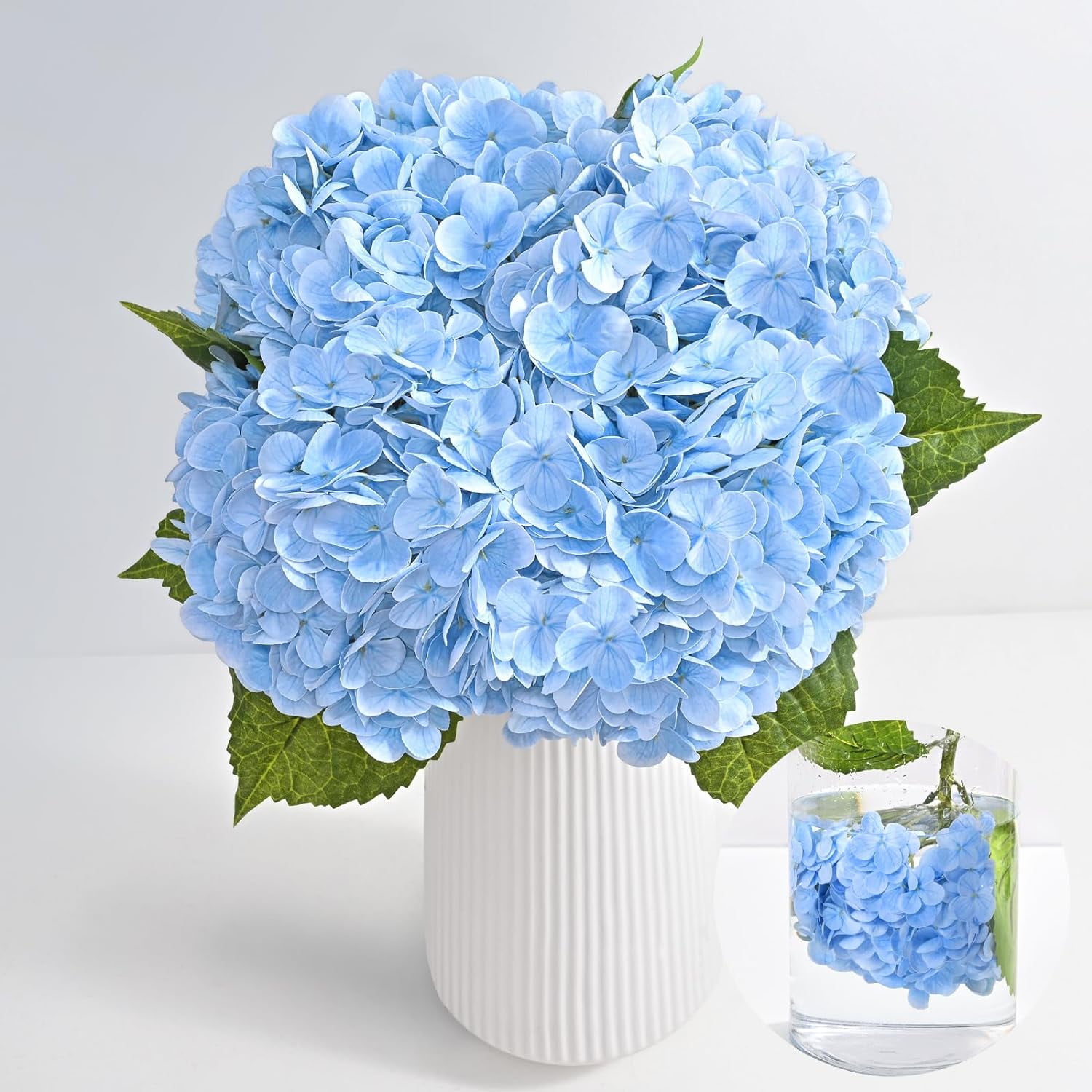 Hydrangea Artificial Flowers, Latex Real Touch Hydrangeas Lifelike ...