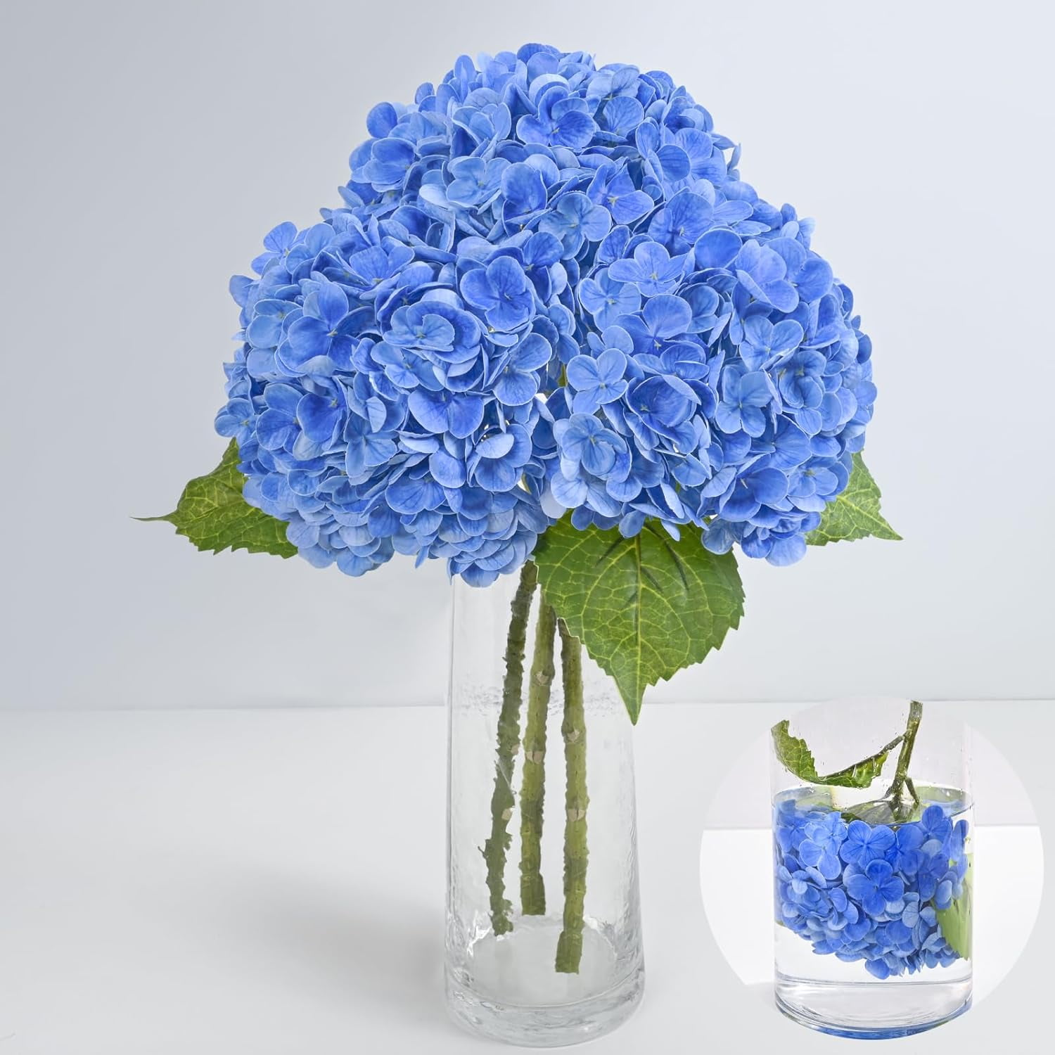 Hydrangea Artificial Flowers, Latex Real Touch Hydrangeas Lifelike Large Hydrangea Flowers for ...