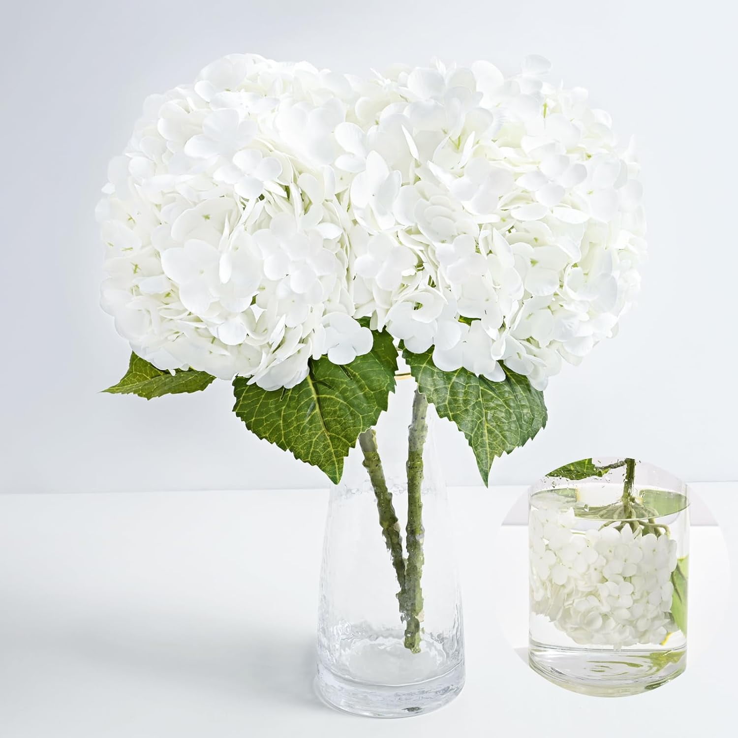Hydrangea Artificial Flowers, Latex Real Touch Hydrangeas Lifelike ...
