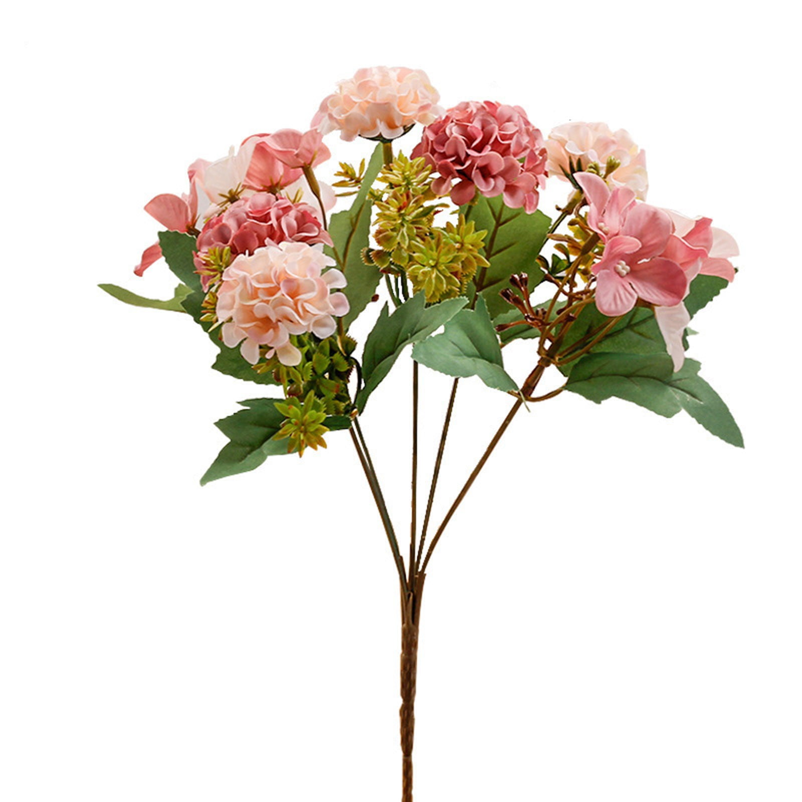 Hydrangea Artificial Flowers with Long Stem Silk Hydrangea Heads ...