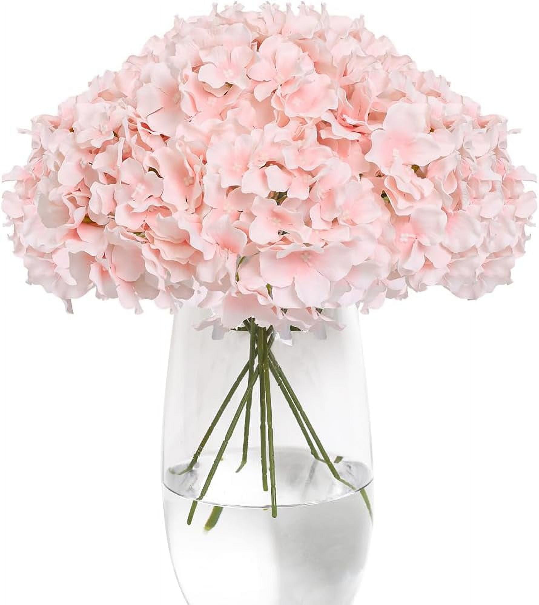 Hydrangea Artificial Flowers with Stems 12pcs Silk Blue Flower Heads ...