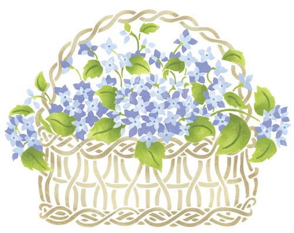 Hydrangea Basket Wall Stencil SKU #2027 by Designer Stencils - Walmart ...