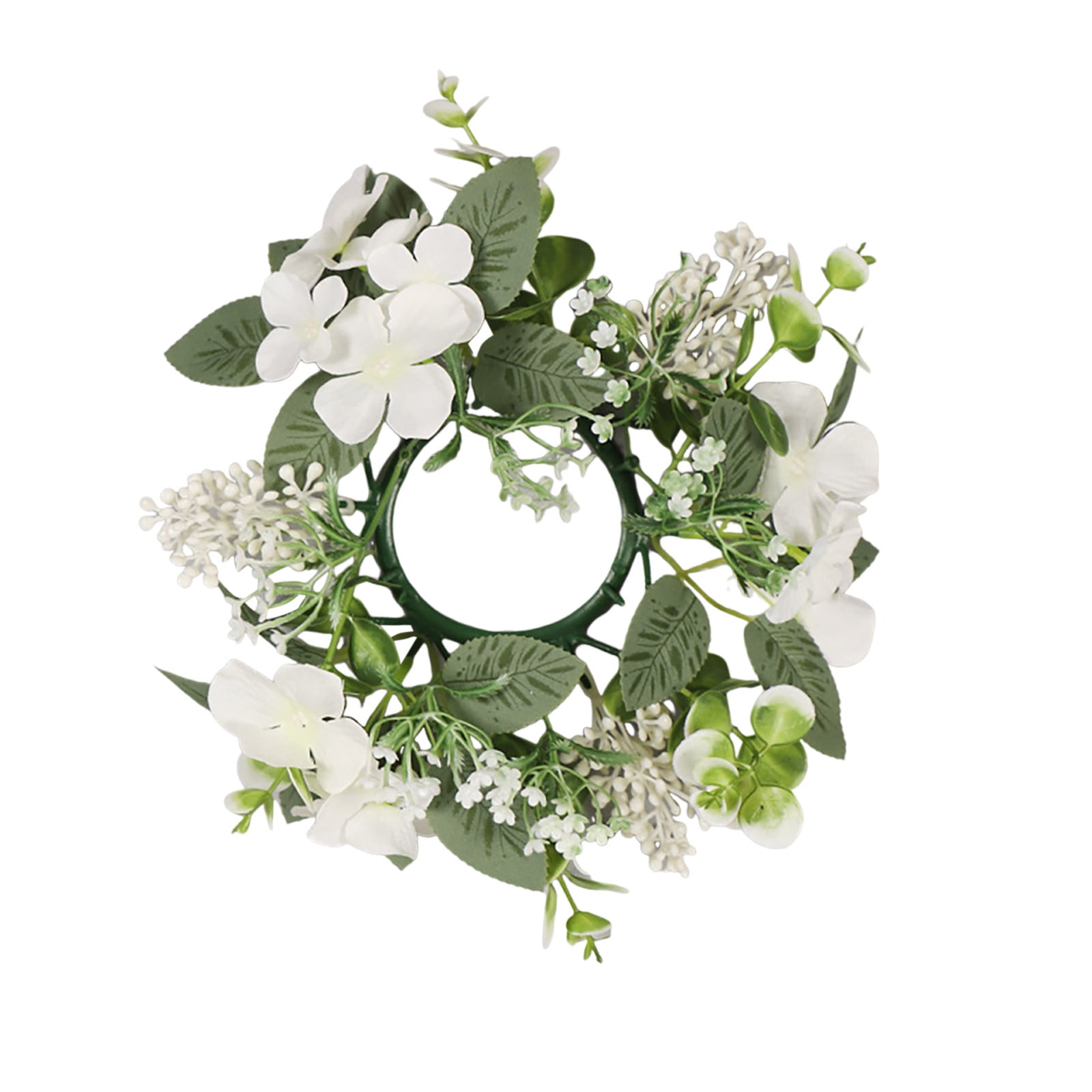 Hydrangea Candle Ring Wreath Floral Decor for Pillar Candles Wedding ...