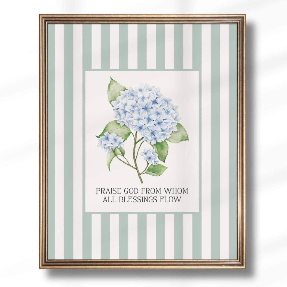 Hydrangea Christian Poster Coastal Inspired Nancy Meyers Style Wall Art ...