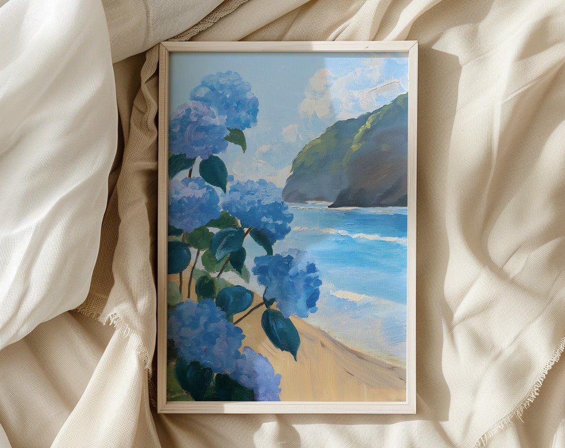 Hydrangea Coastal Granddaughter Grandmillennial Poster, Christian Wall ...