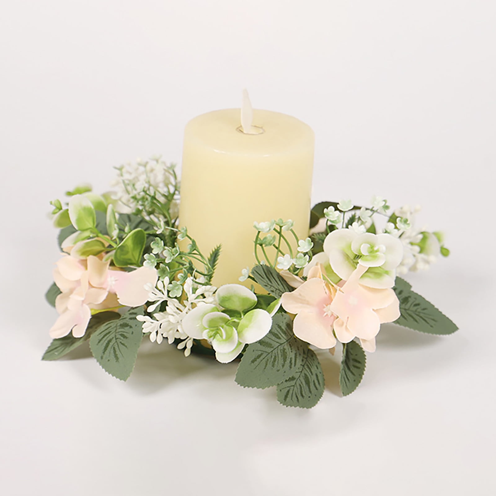 Hydrangea Floral Candle Rings Elegant Wreaths for Pillar Candles ...