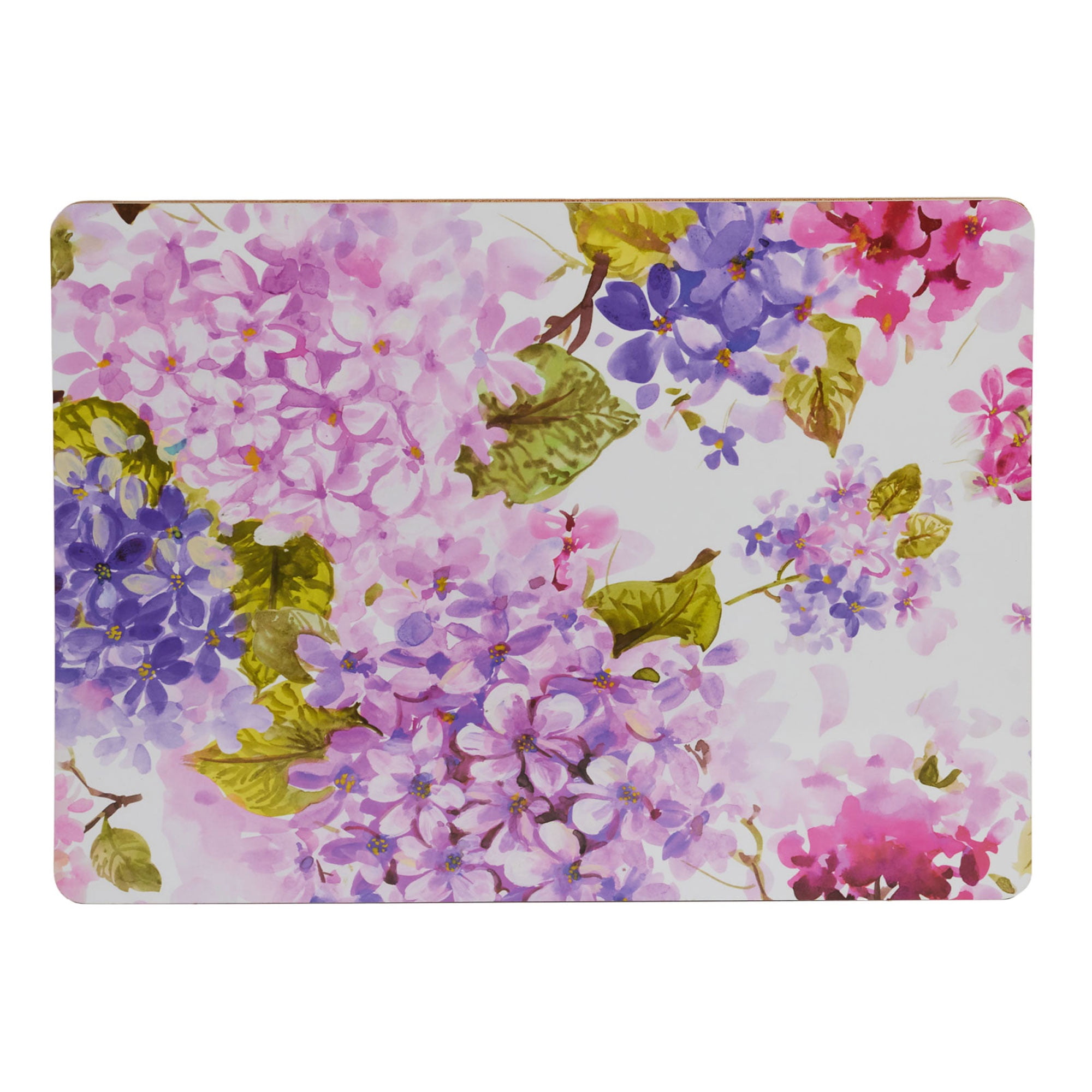 Lintex Hydrangea Floral Cork Placemats Set of 2 Decorative Colorful ...