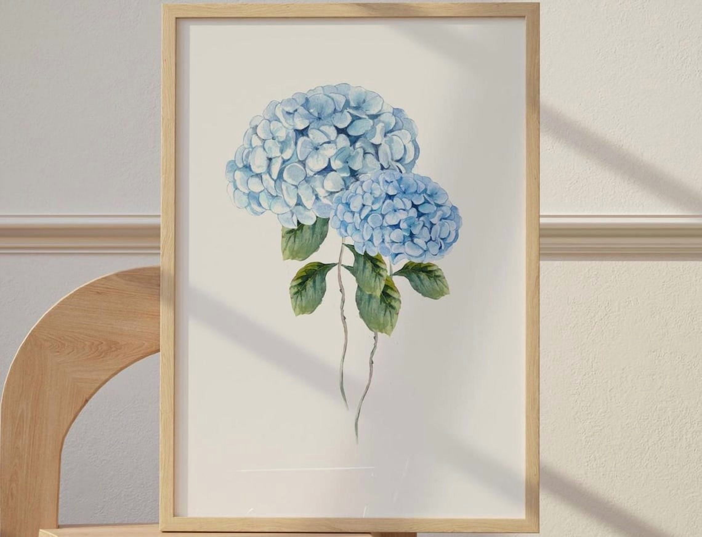 Hydrangea Floral Watercolor Style Print Hydrangea Wall Art Print ...
