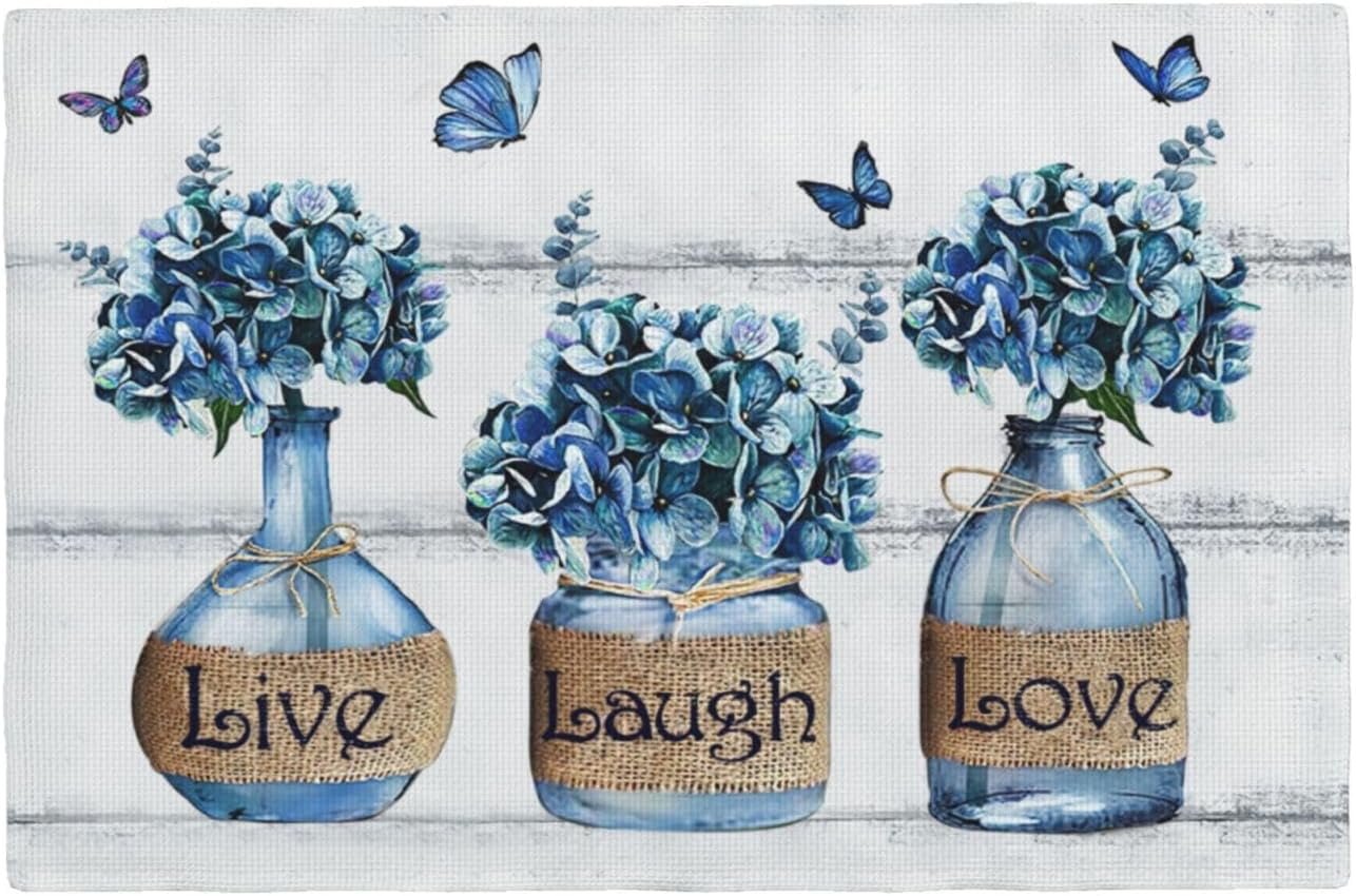 Hydrangea Flower Hydrangea Flower Placemats Set of 6 Farmhouse Blue ...