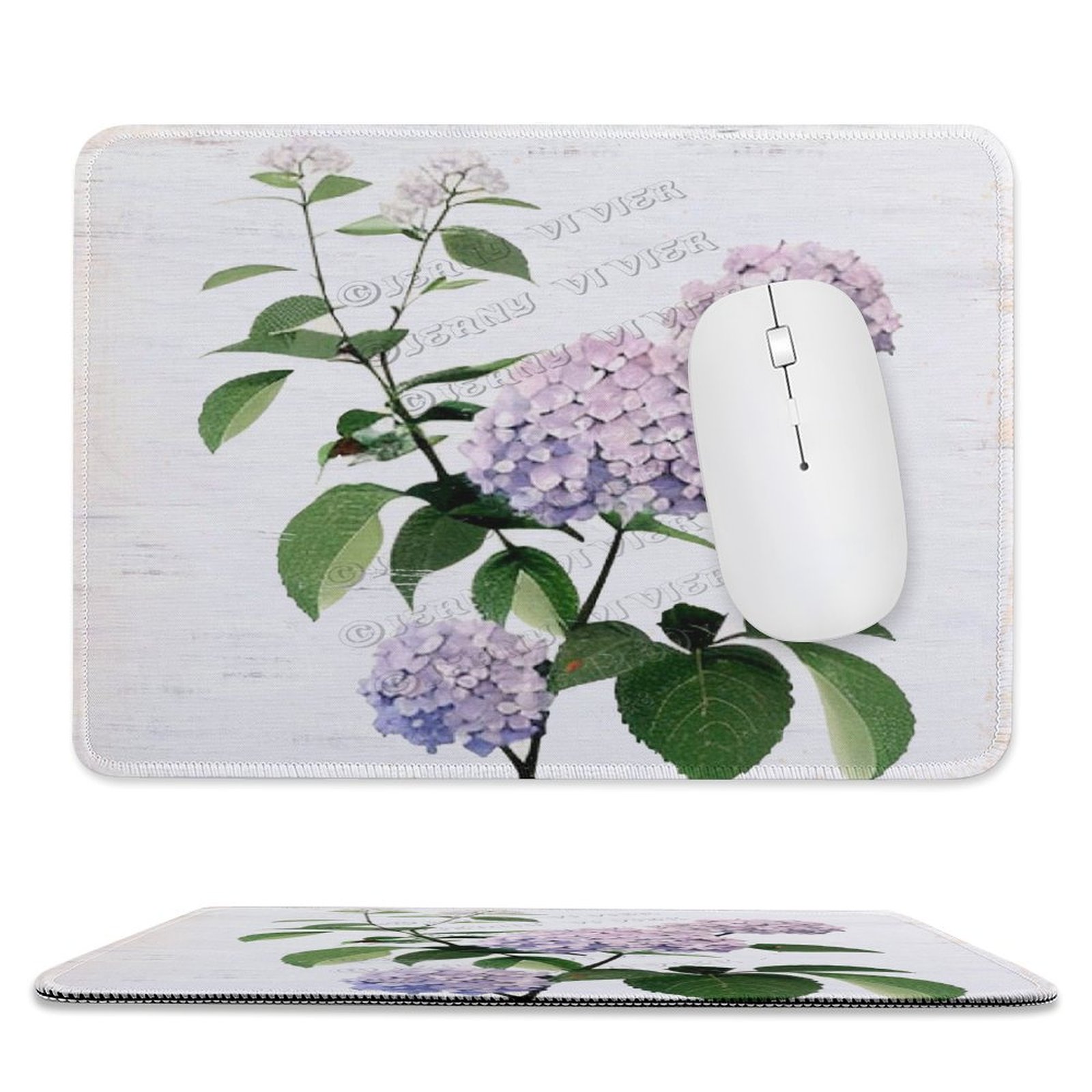 Hydrangea Flower Printed Mouse Pad,Funny Mouse Pad with Stitched Edge ...
