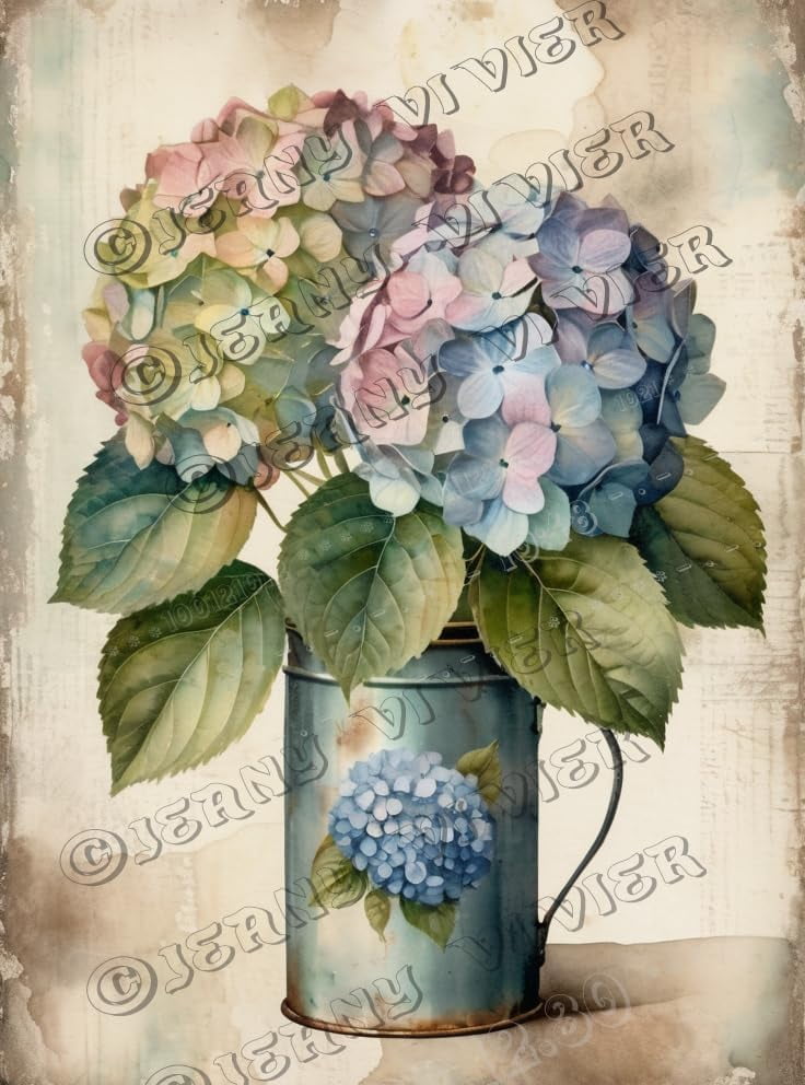 Hydrangea Flower Retro Aluminum Sign 5.5x8 IN Metal Sign Cactus Bedroom ...