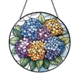 Hydrangea Flower Window Hanging – Stained Glass Style Garden Art ...