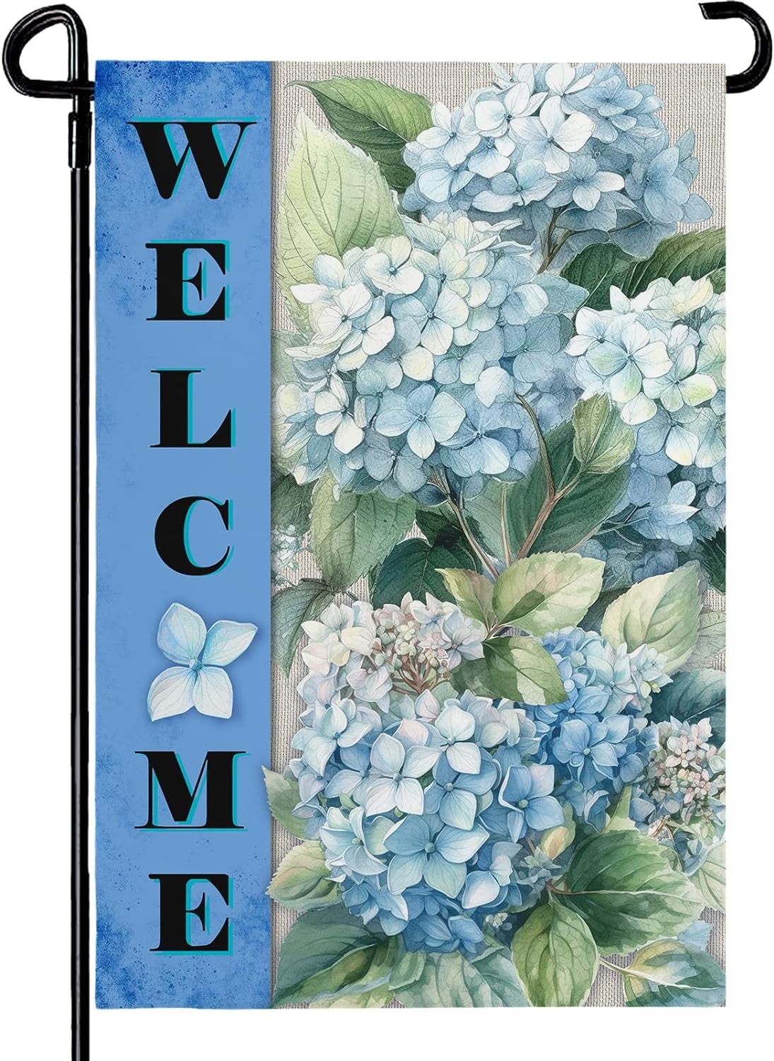 Hydrangea Garden Flags Welcome Summer Yard Flag Waterproof Blue Floral ...