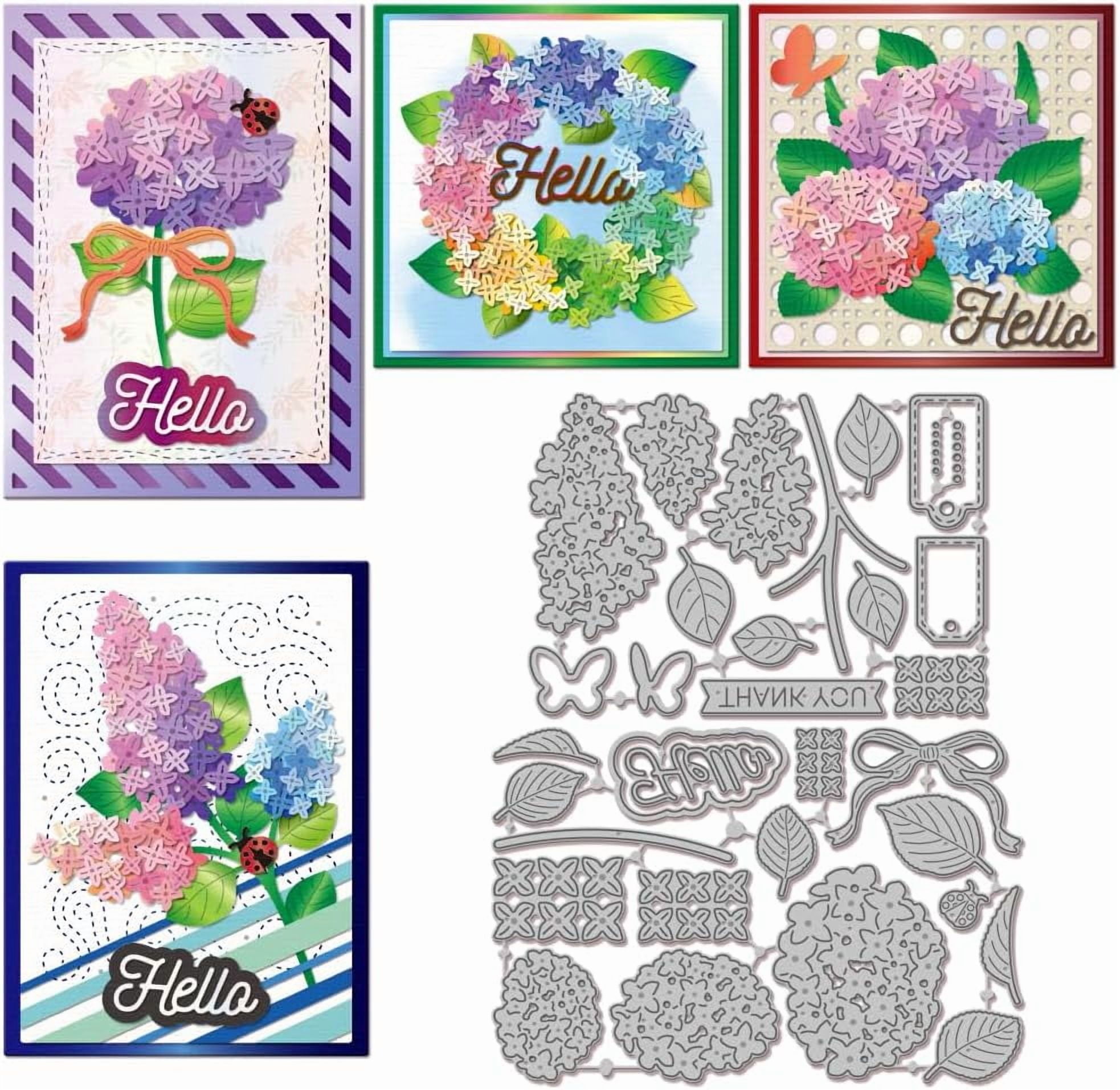 Hydrangea Lilacs Cutting Dies Metal Flowers Leaves Die Cuts Butterfly ...