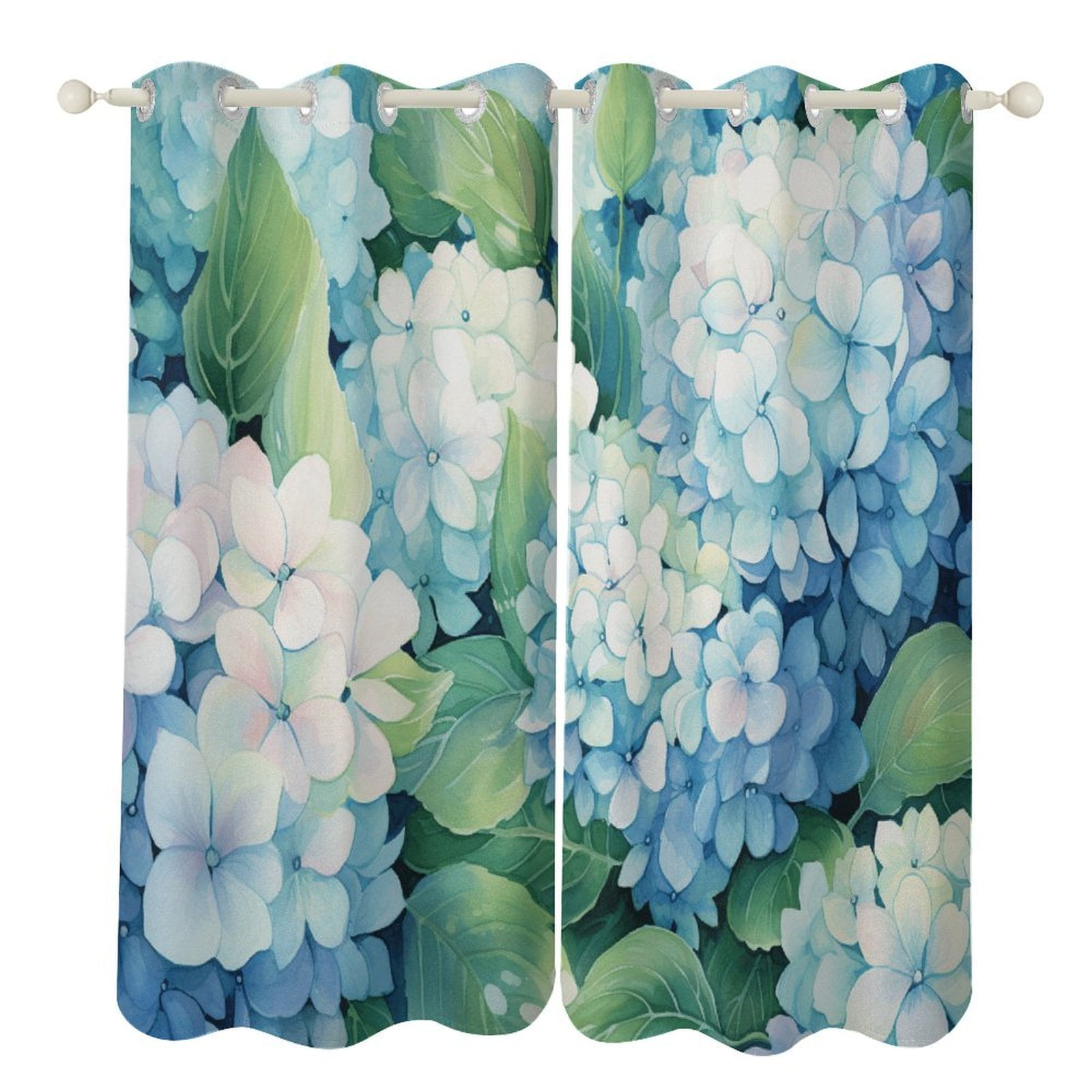Hydrangea Macrophylla (1) 2 Panels 3D Printing Pattern Curtain for ...