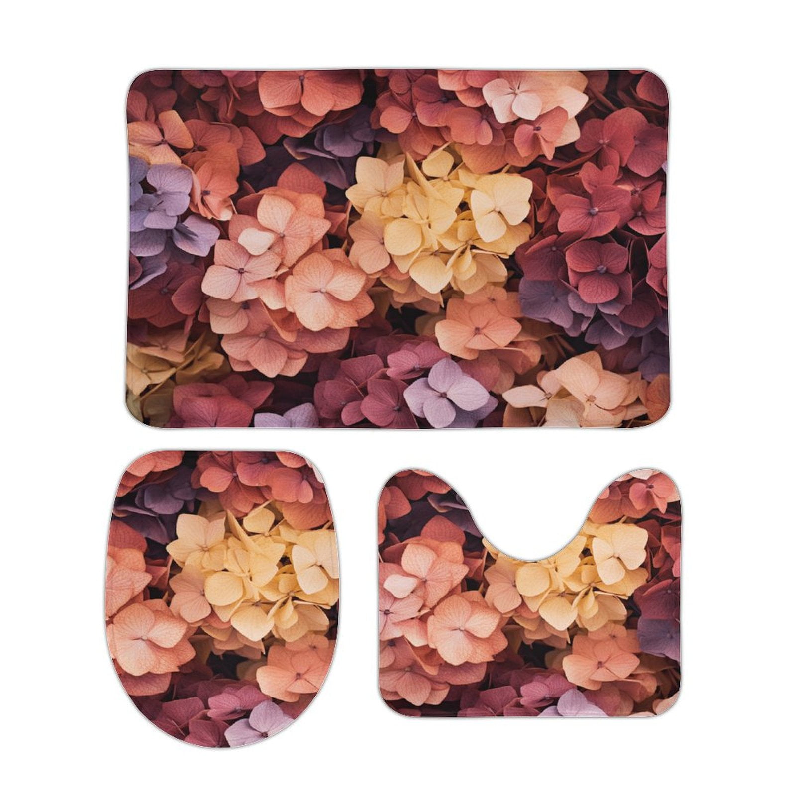 Hydrangea Macrophylla (10) Soft Bathroom Carpet Set , Contour Carpet ...