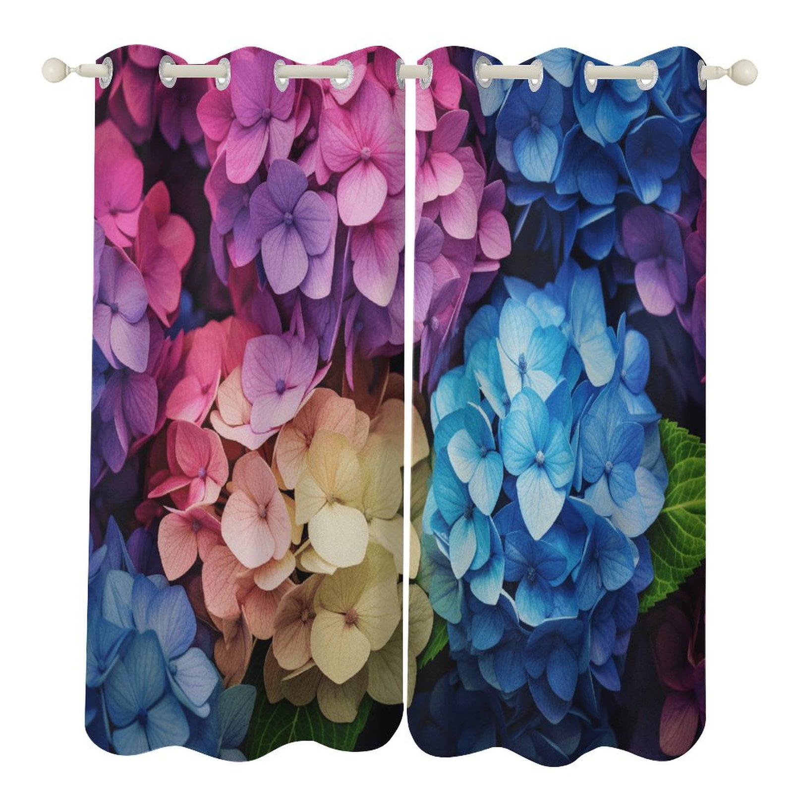 Hydrangea Macrophylla (13) 2 Panels Curtains for Bedroom Living Room ...
