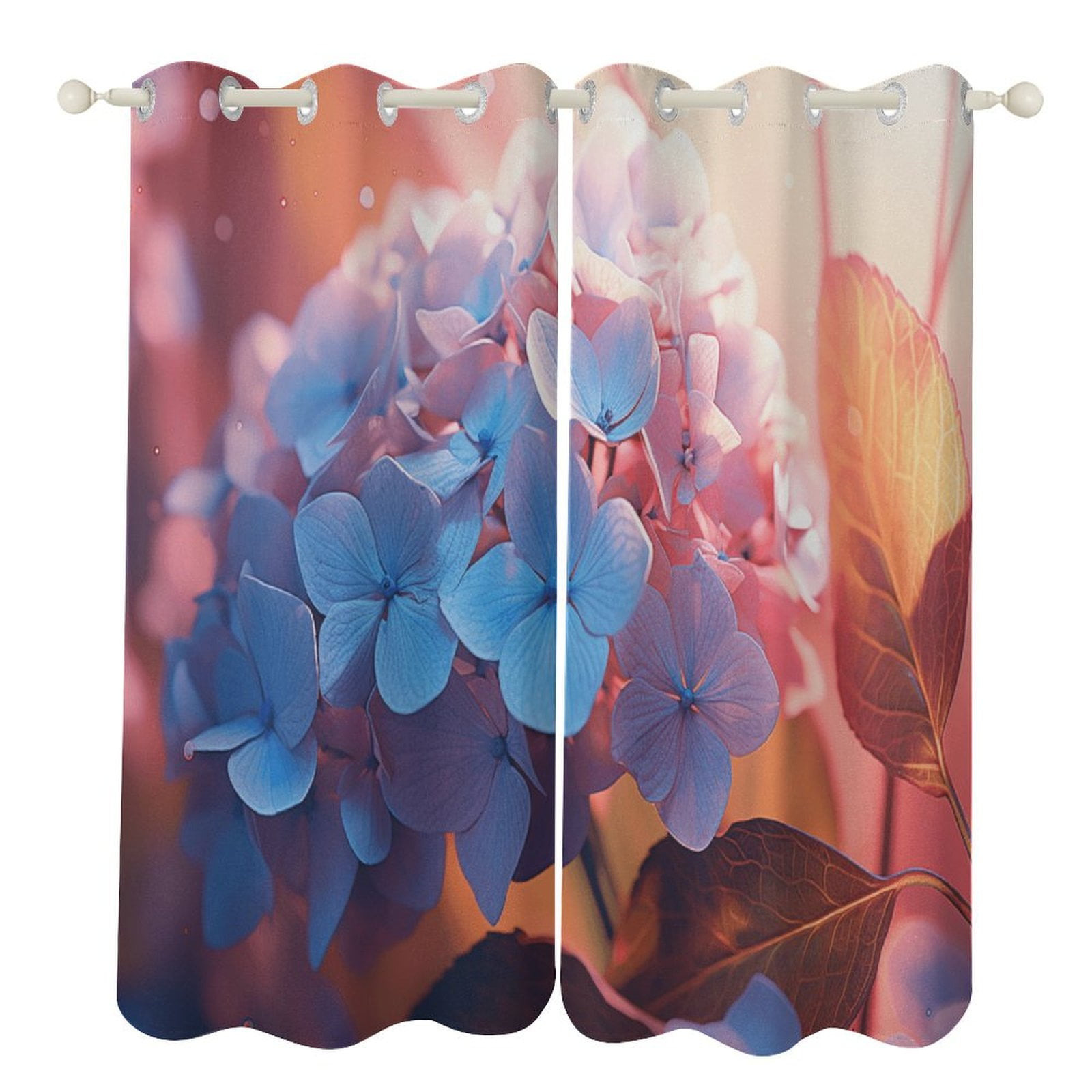 Hydrangea Macrophylla (23) Curtains Watercolor Theme Window Curtains ...