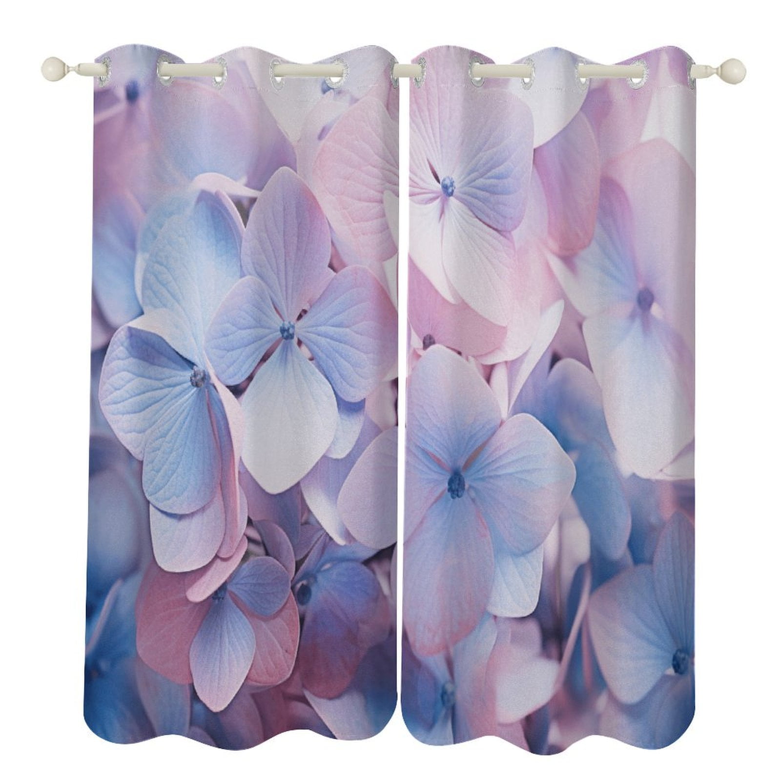Hydrangea Macrophylla (5) 2 Panels Curtains for Bedroom Living Room ...