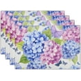 Hydrangea Placemats Set of 4 - Floral Place Mats 12 x 18 Inch Pink ...