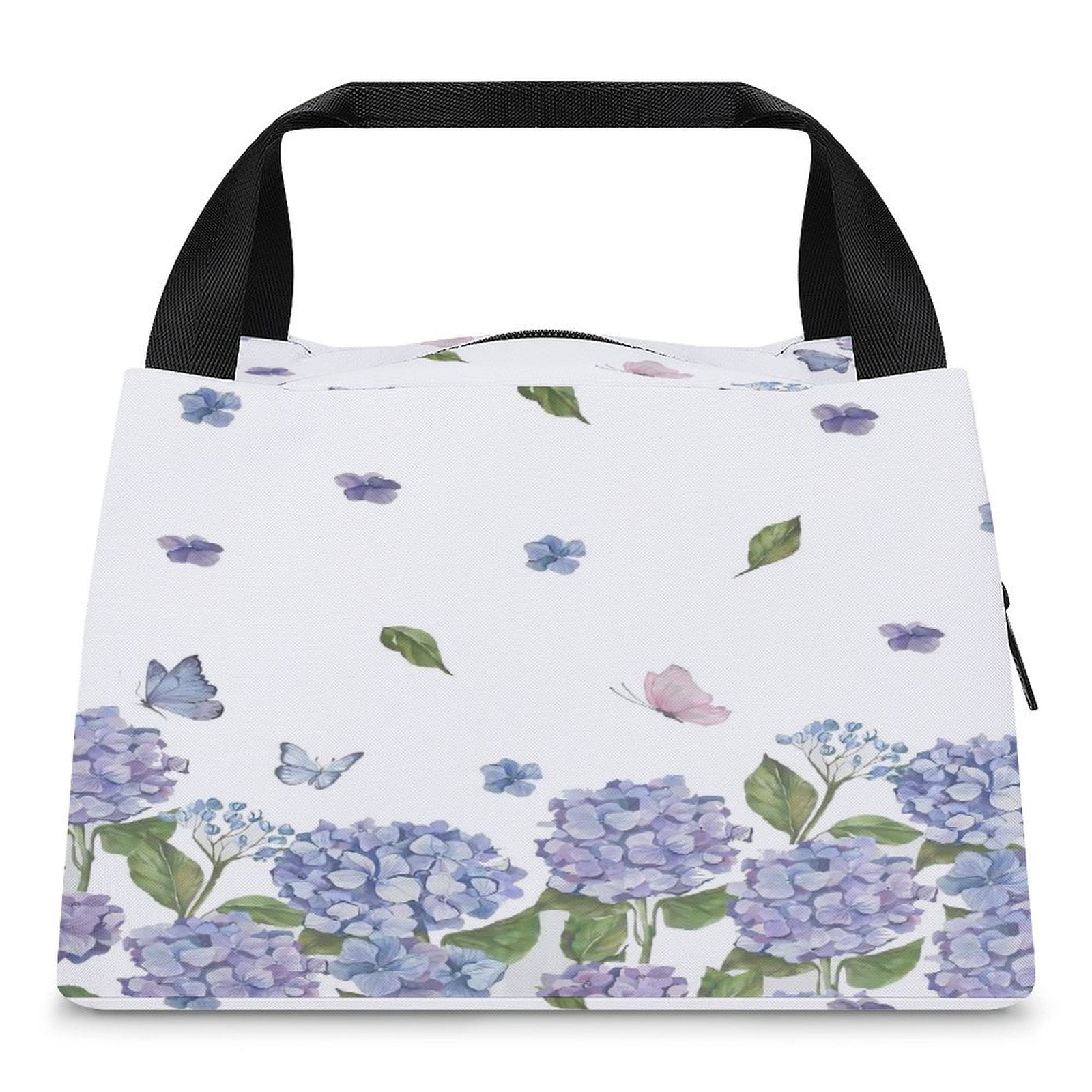 Hydrangea Purple Floral Insulated Lunch Bag for Women/Men - Reusable ...