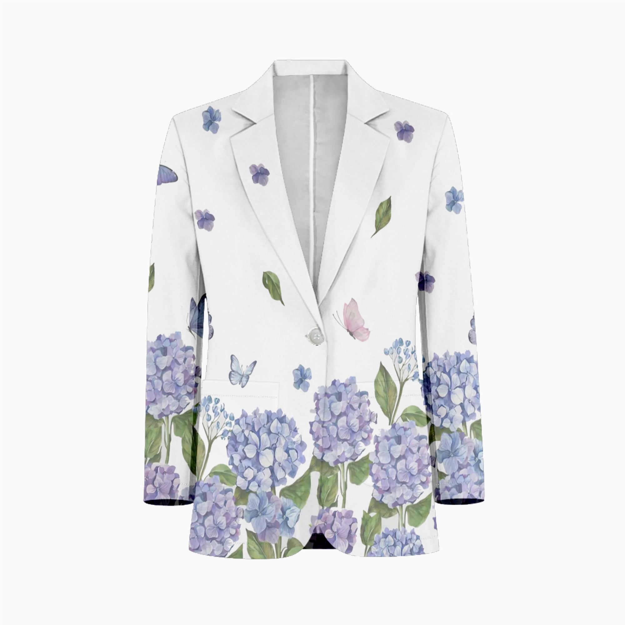 Hydrangea Purple Floral Mens Suits Shawl Collar Slim Fit Suit Mens ...