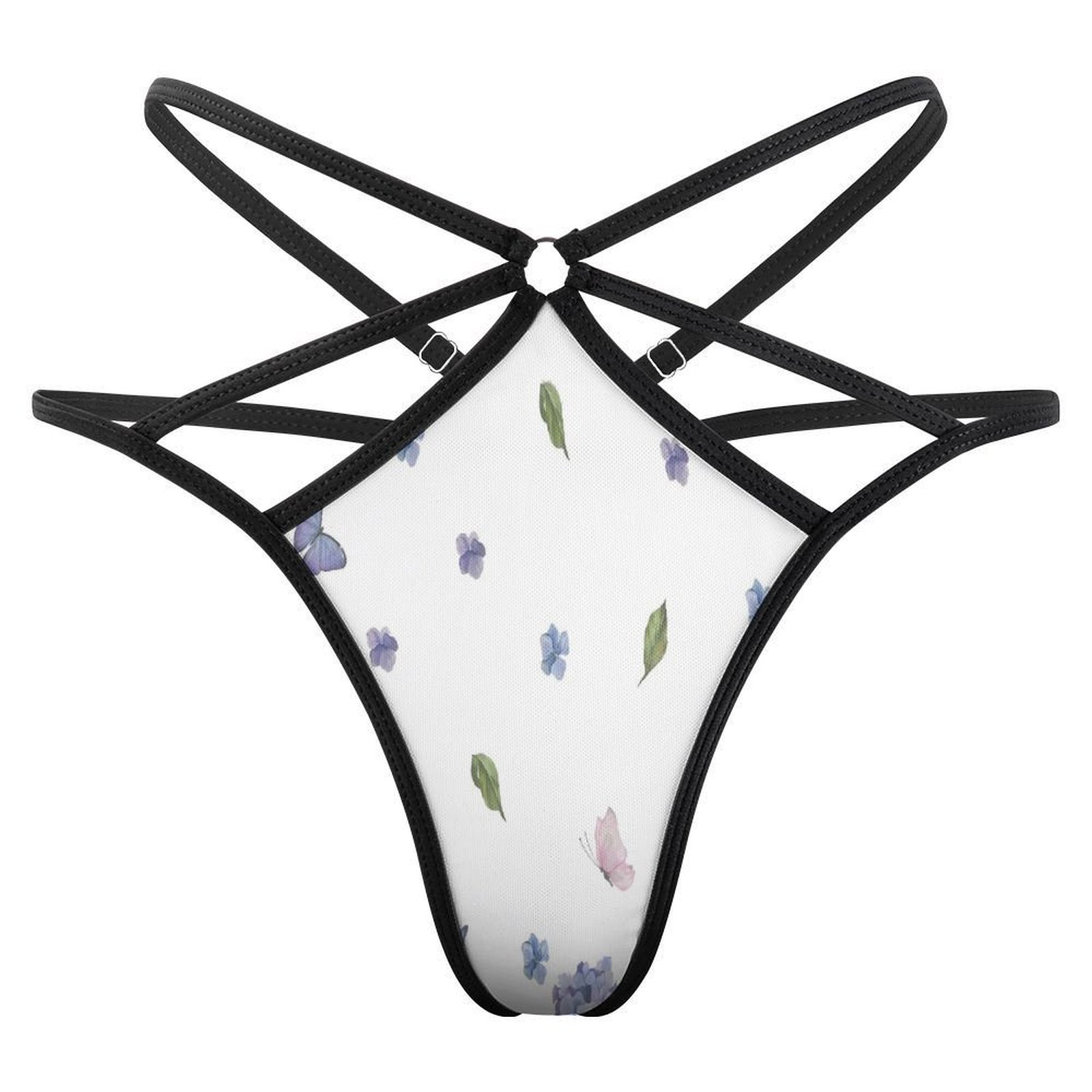 Hydrangea Purple Floral Open Type Women's Panties Crotch Opening G ...