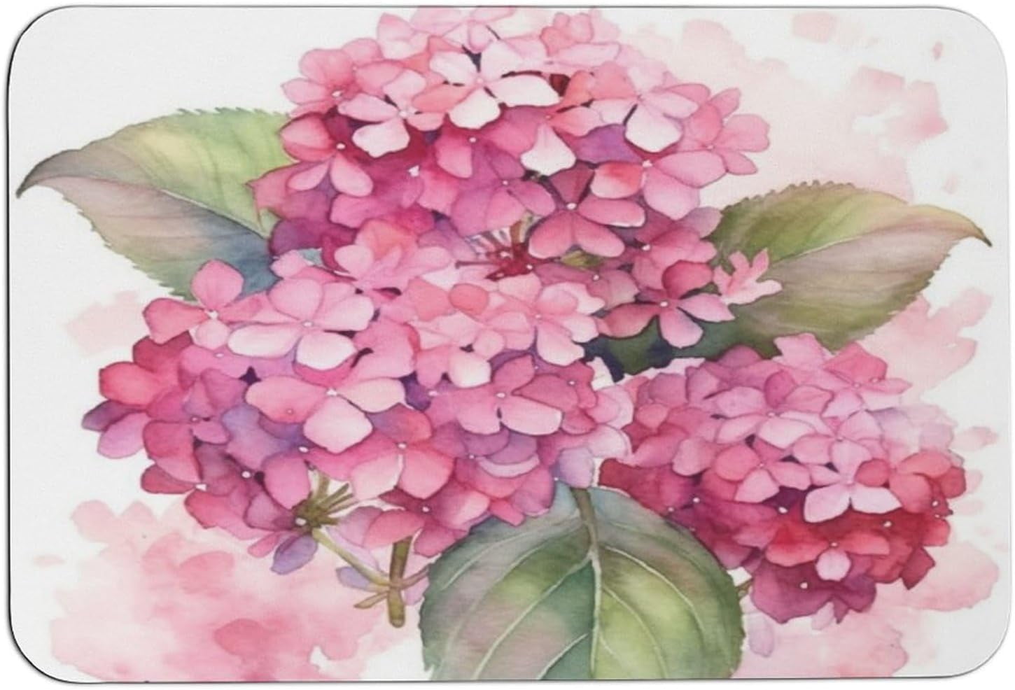 Hydrangea Raspberry Pink Hedgerow Watercolor Bath Rugs Mats Super ...