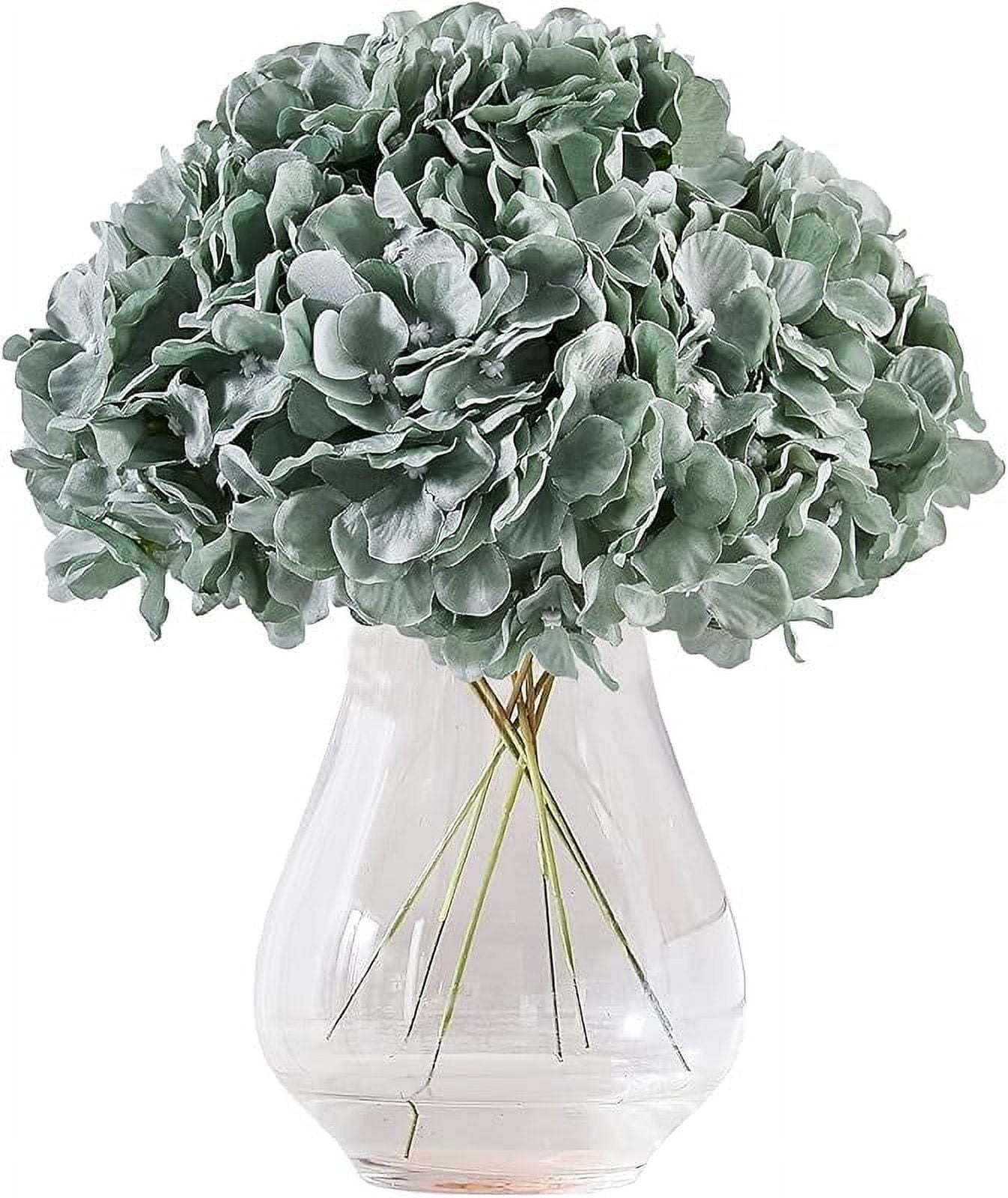 Hydrangea Silk Flowers Heads with 10 Stems Burgundy Artificial ...