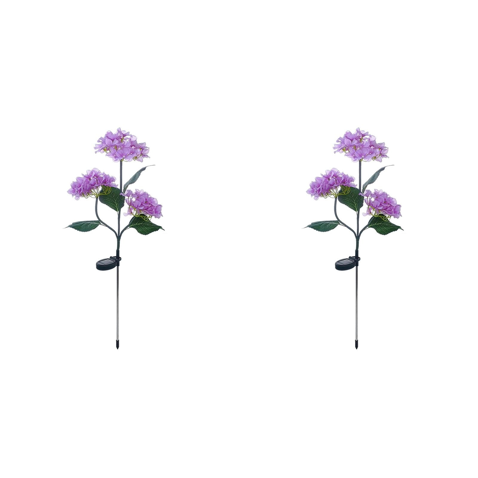 Hydrangea Solar Flower Lights Outdoor, 3-Head IP65 Waterproof Garden ...