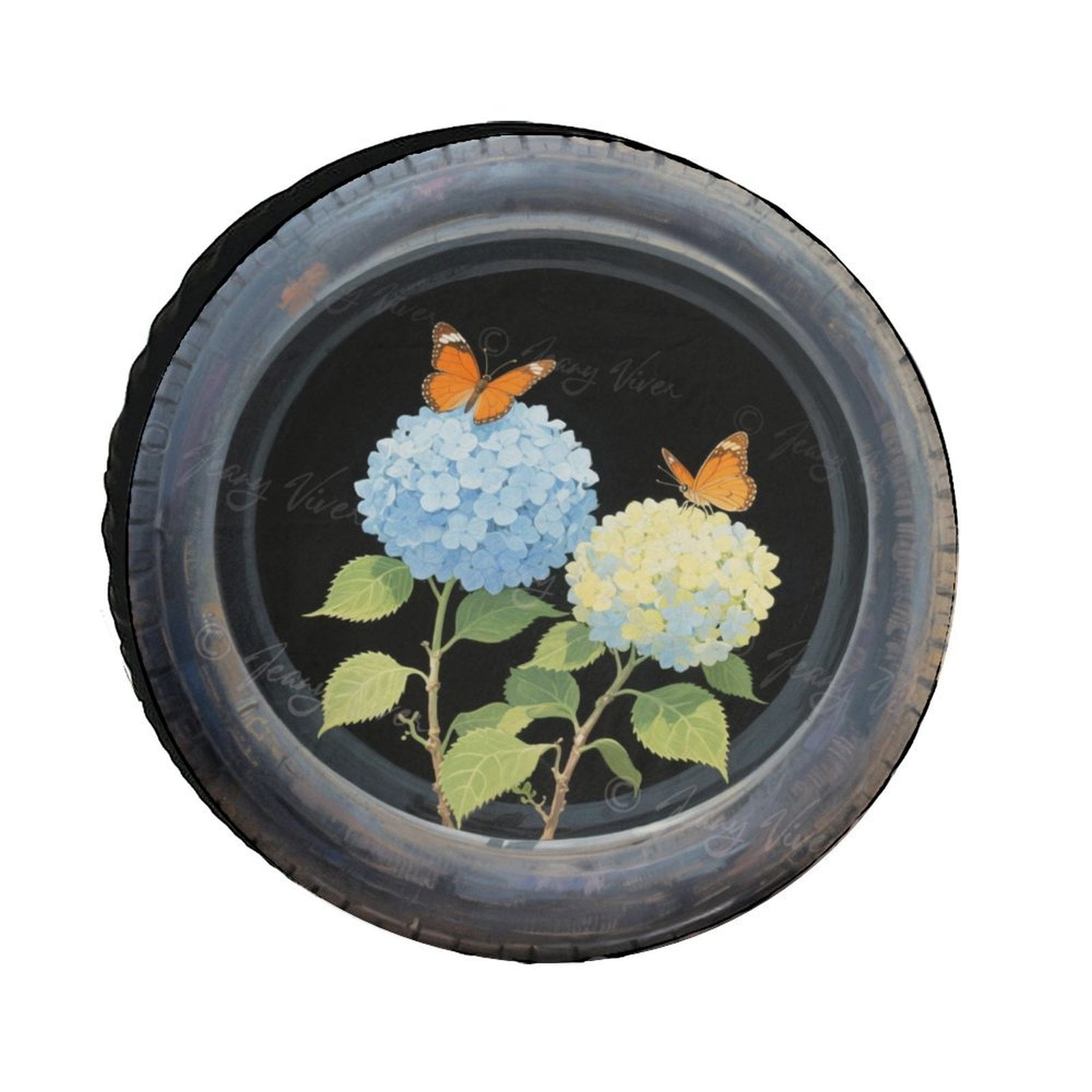 Hydrangea Spare Tire Cover for RVs Trailer Wheel Covers for Trailer ...