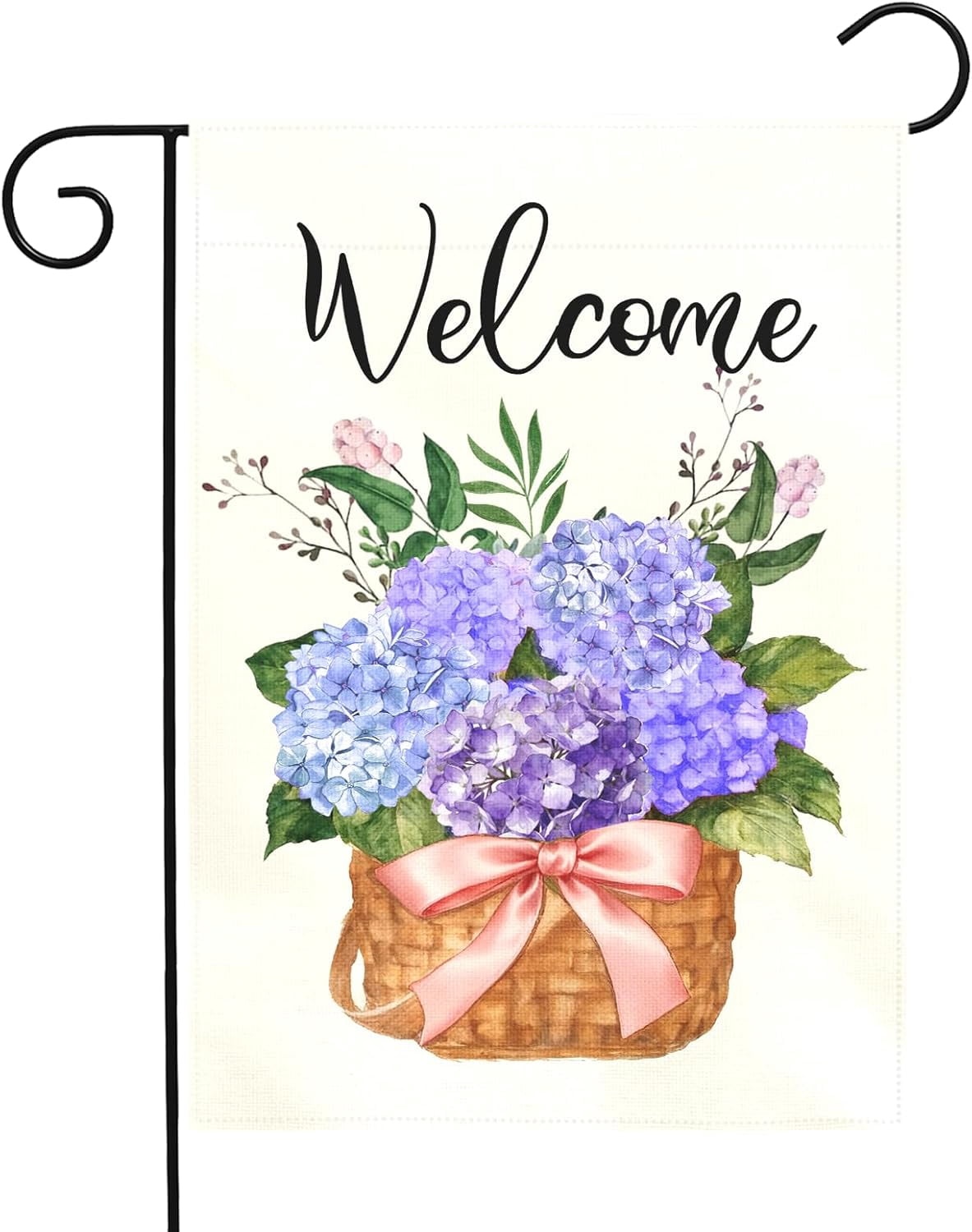 Hydrangea Spring Garden Flag Welcome Summer Yard Flags Blue Hydrangeas ...