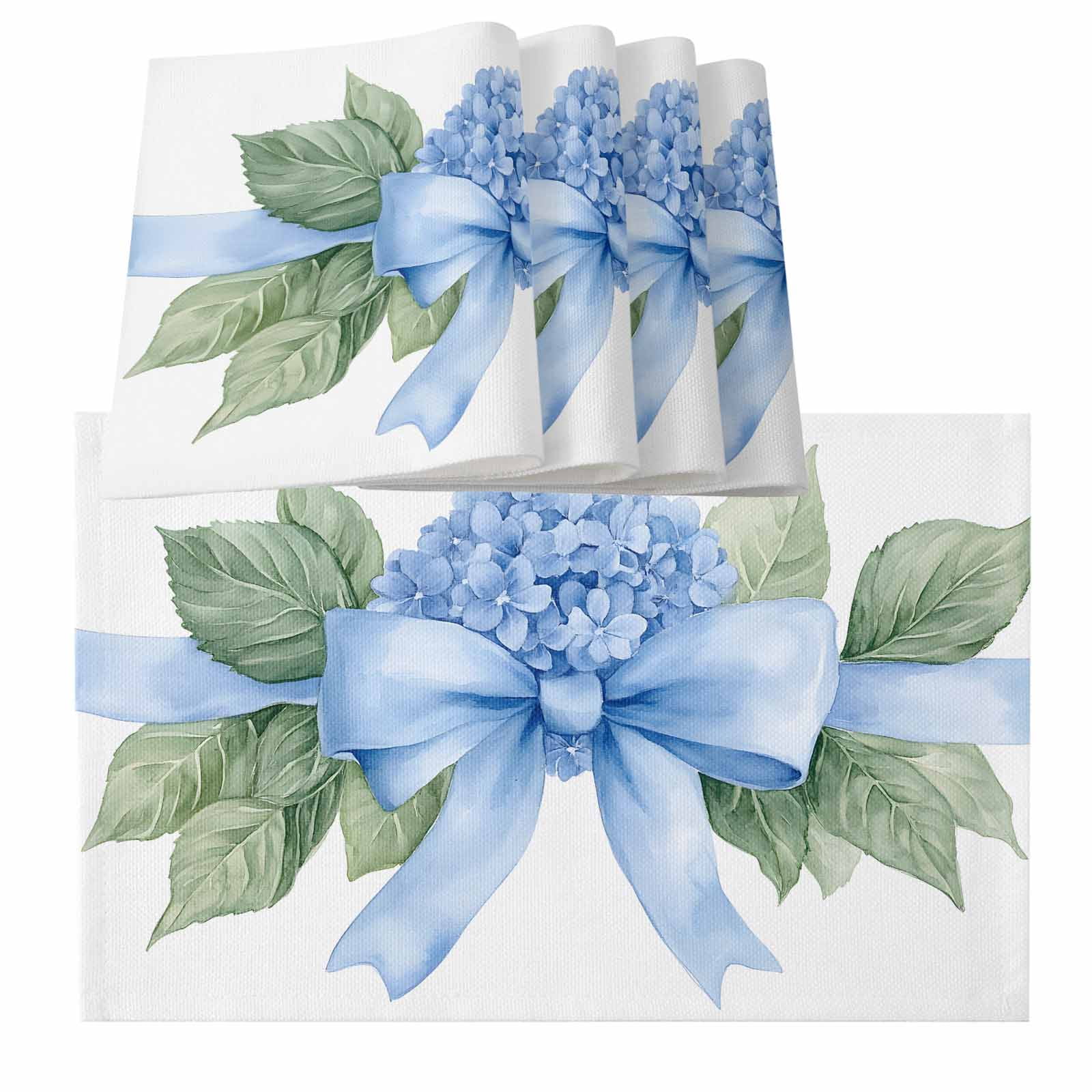 Hydrangea Spring Placemats for Dinning Table Set of 6, Idyllic Flower ...