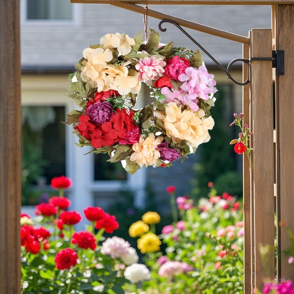 Hydrangea Spring Wreath For Front Door, Outdoor Summer Wreath W ...