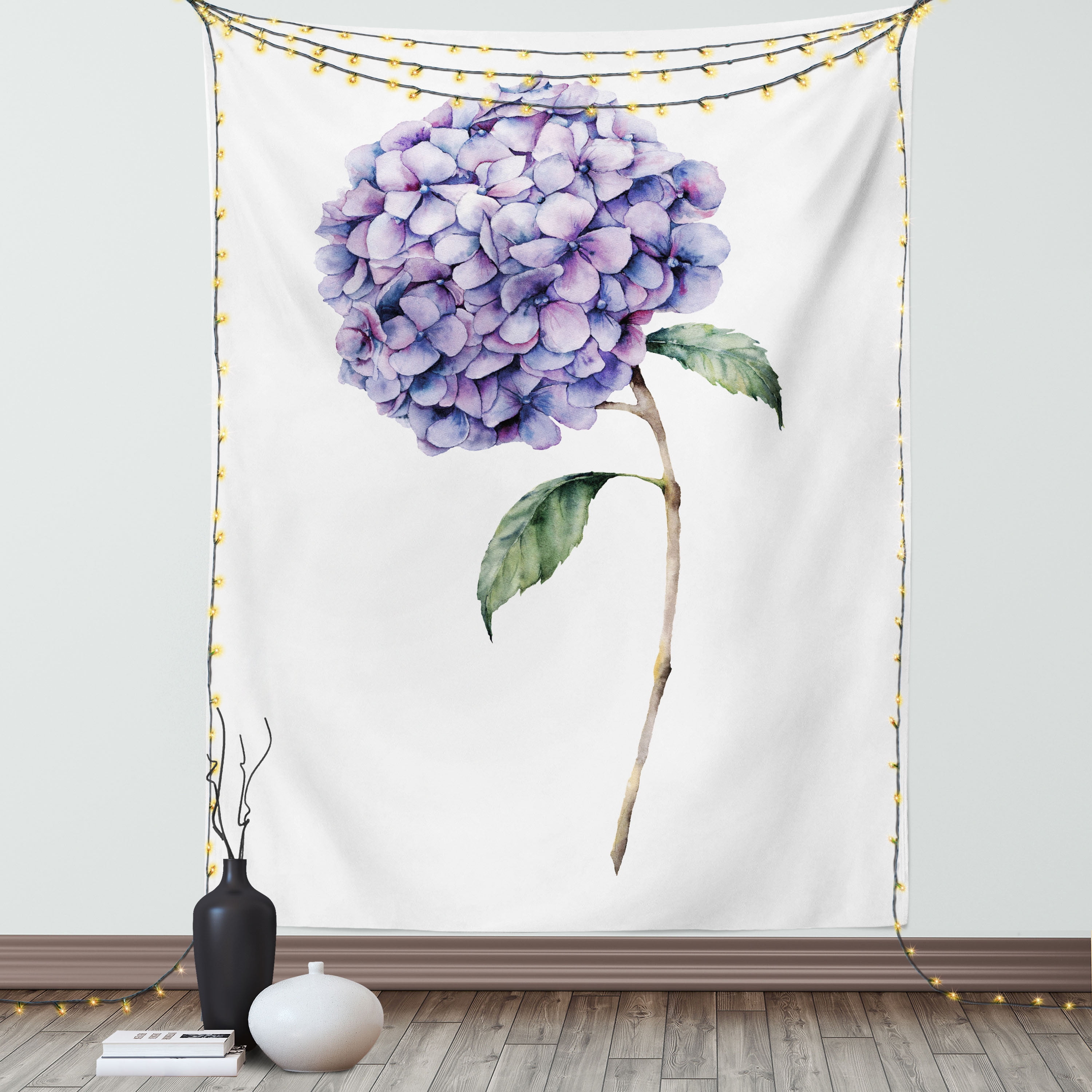 Hydrangea Tapestry, Realistic Watercolor Fine Art Paint of Flower ...
