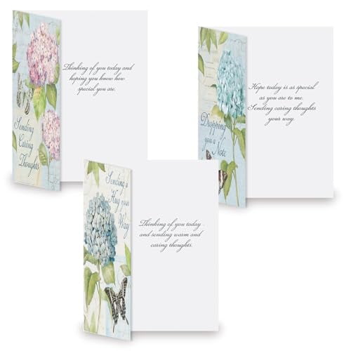 Hydrangea Thinking of You Greeting Cards - Set of 12, Susan Winget ...