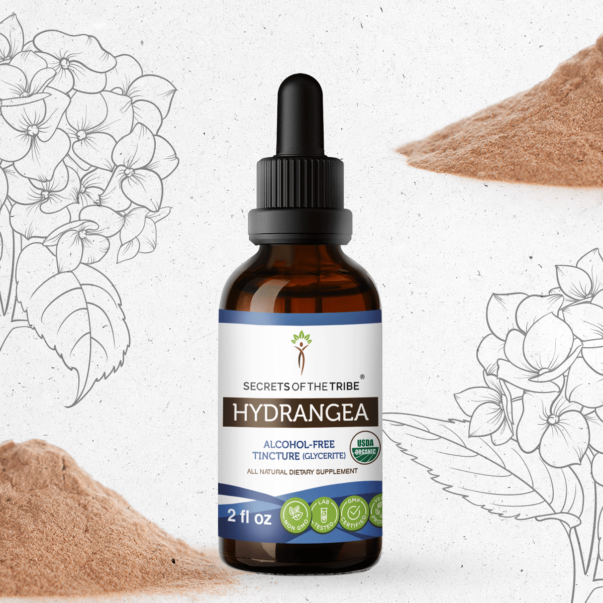 Hydrangea Tincture Alcohol-FREE Extract, Organic Hydrangea (Hydrangea ...