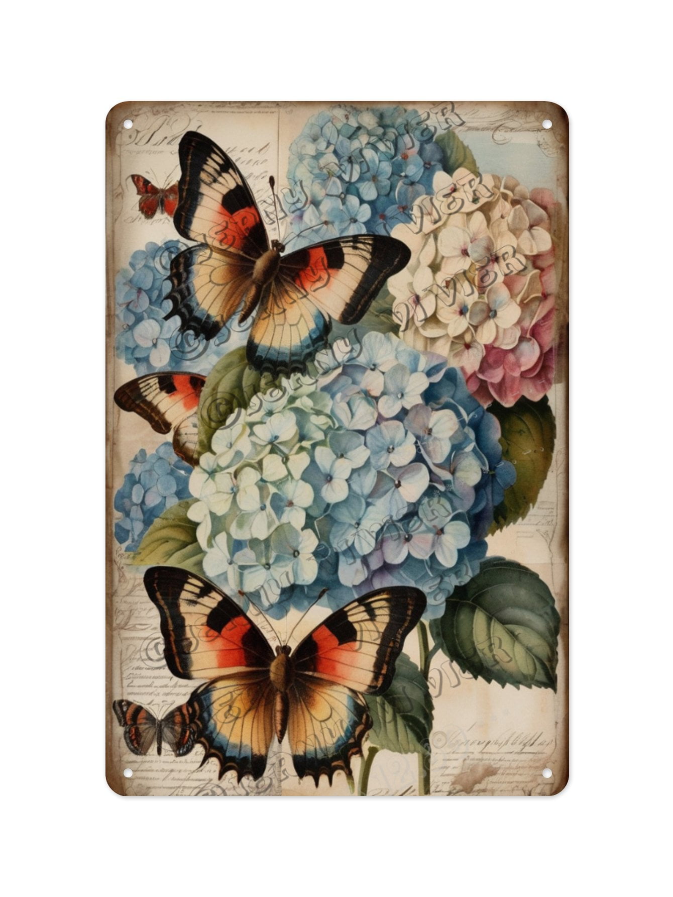 Hydrangea Vintage Metal Sign - Aluminum 8x12 Inches - Gorgeous ...
