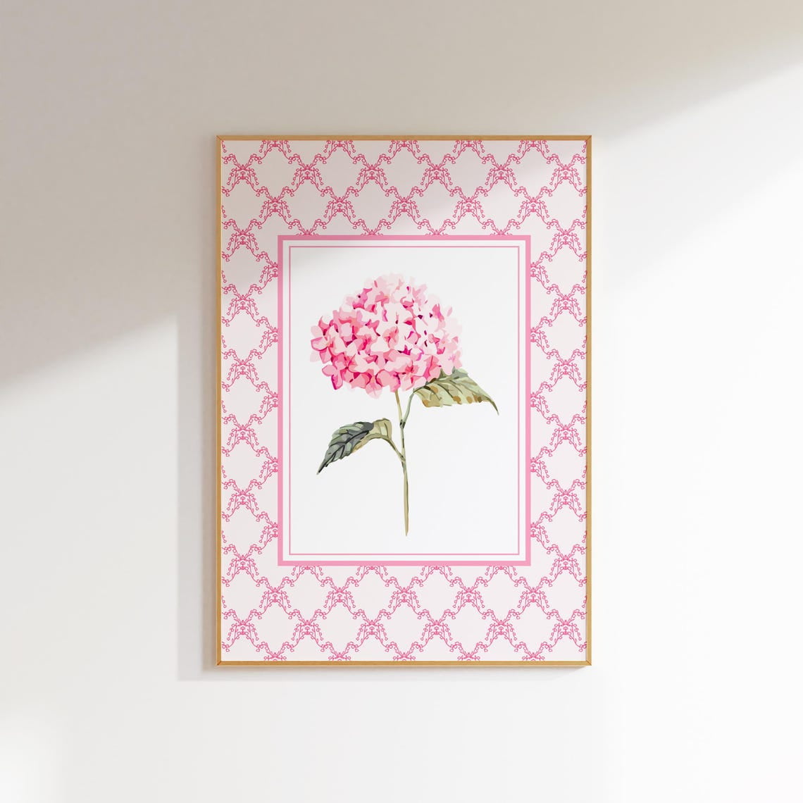 Hydrangea Wall Art Pink Art Print Girl Nursery Decor, Grandmillennial ...
