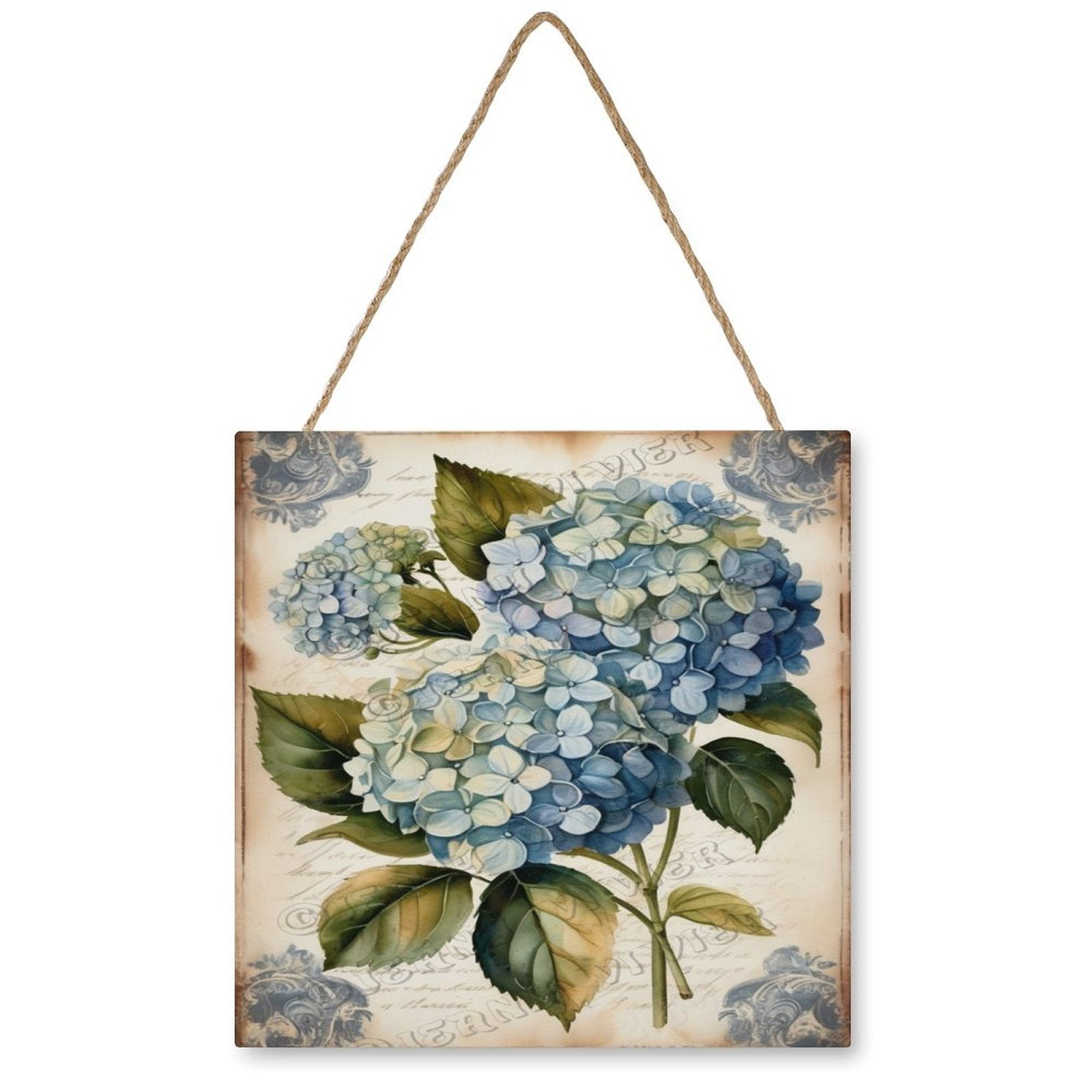 Hydrangea Wood Hanging Sign, Wood Wall Art, Flower Decor, Welcome Sign ...
