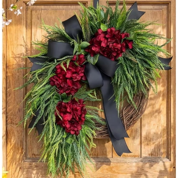 Hydrangea Wreath For Front Door, 2026 New Rustic Hydrangea Wreath ...