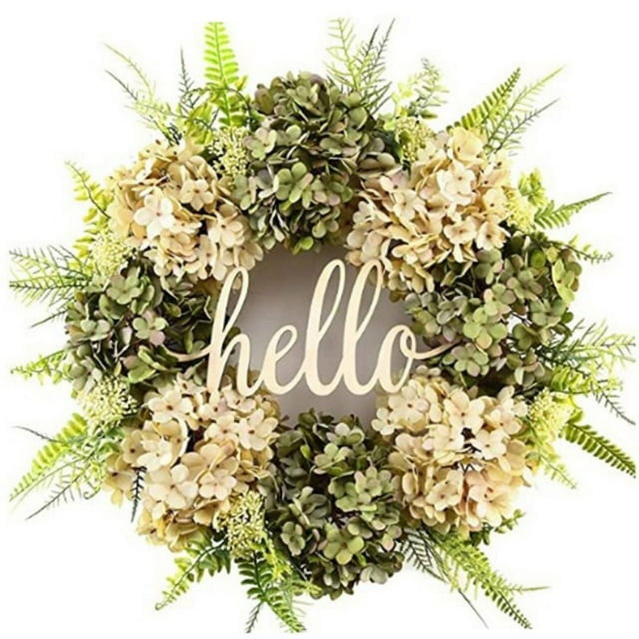 Hydrangea Wreaths Front Door Outside - 18 Inch Spring Summer Wreath ...