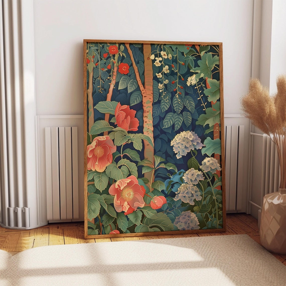 Hydrangeas And Hibiscus Forest Floral Poster - Botanical Garden Art ...