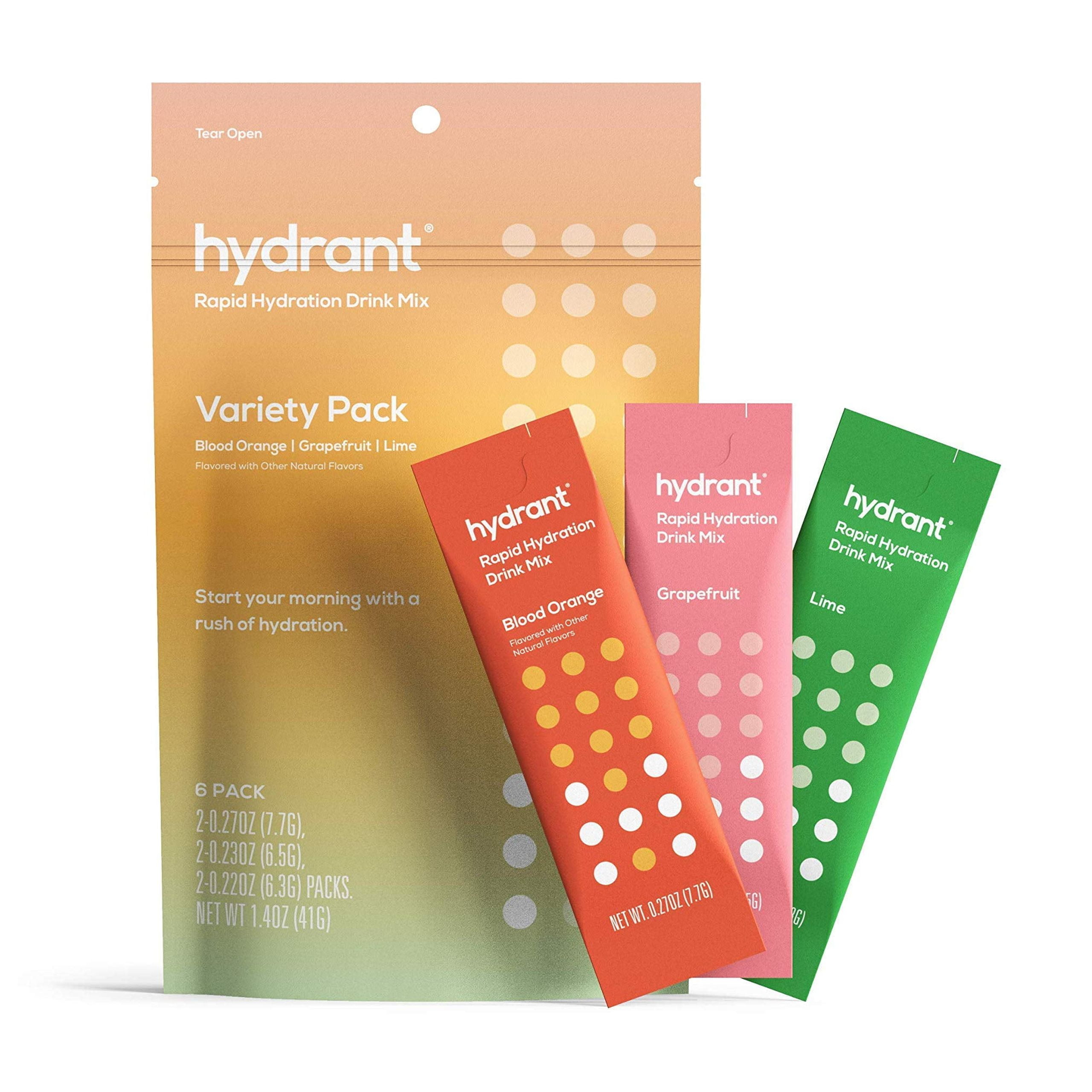 Hydrant Hydrate Variety 6 Stick Packs, Electrolyte Powder Rapid ...