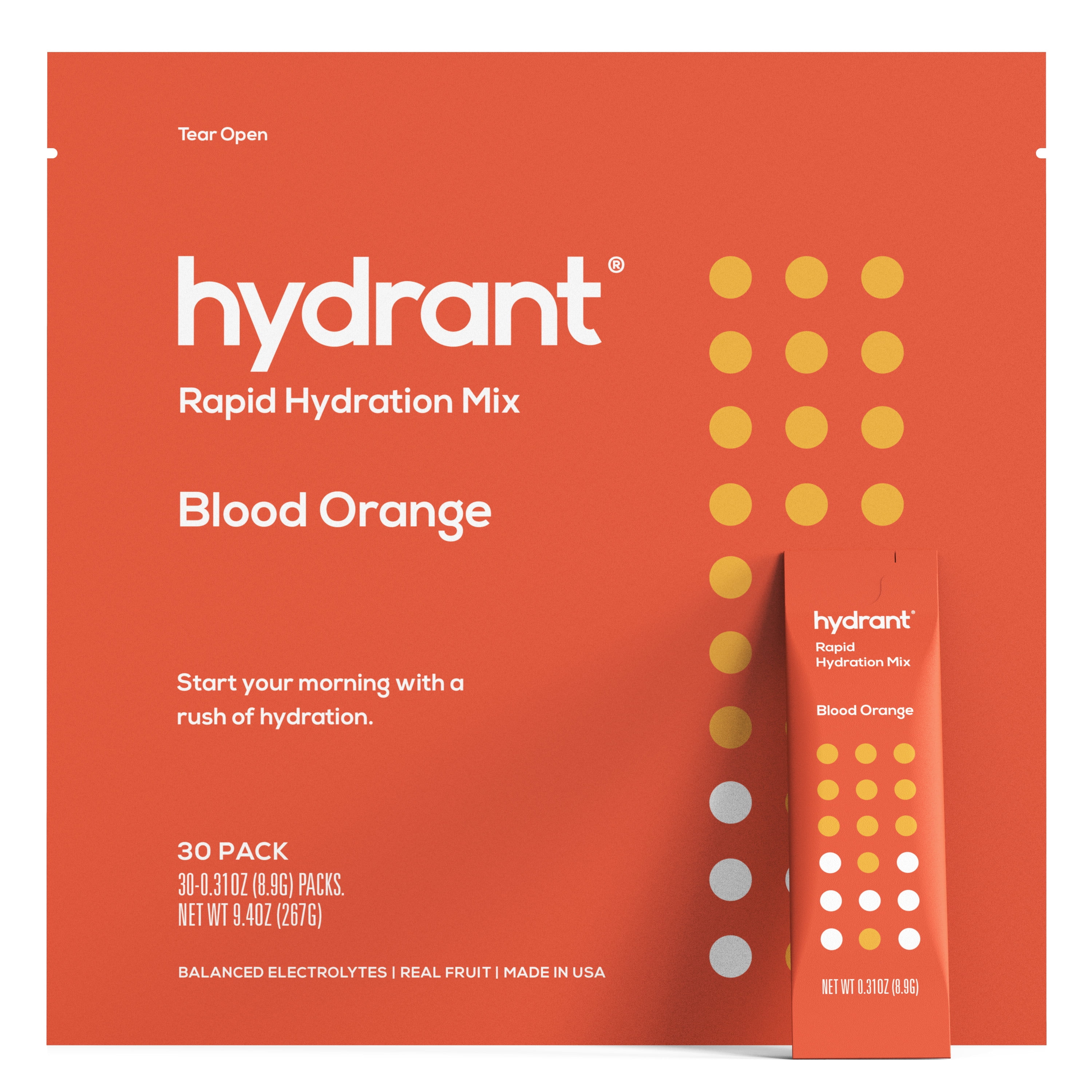Hydrant Rapid Hydration Drink Mix, Blood Orange, Pack of 30 - Walmart.com