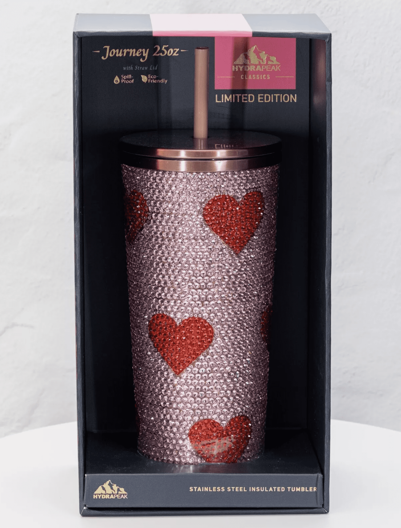 Hydrapeak 25oz Limited Edition Pink/heart Rhinestone Tumbler Classic ...