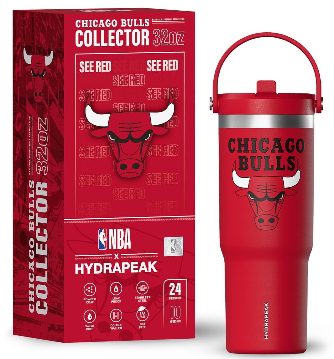 Hydrapeak x NBA Officially Licensed Chicago Bulls 32oz Nomad Stainless ...