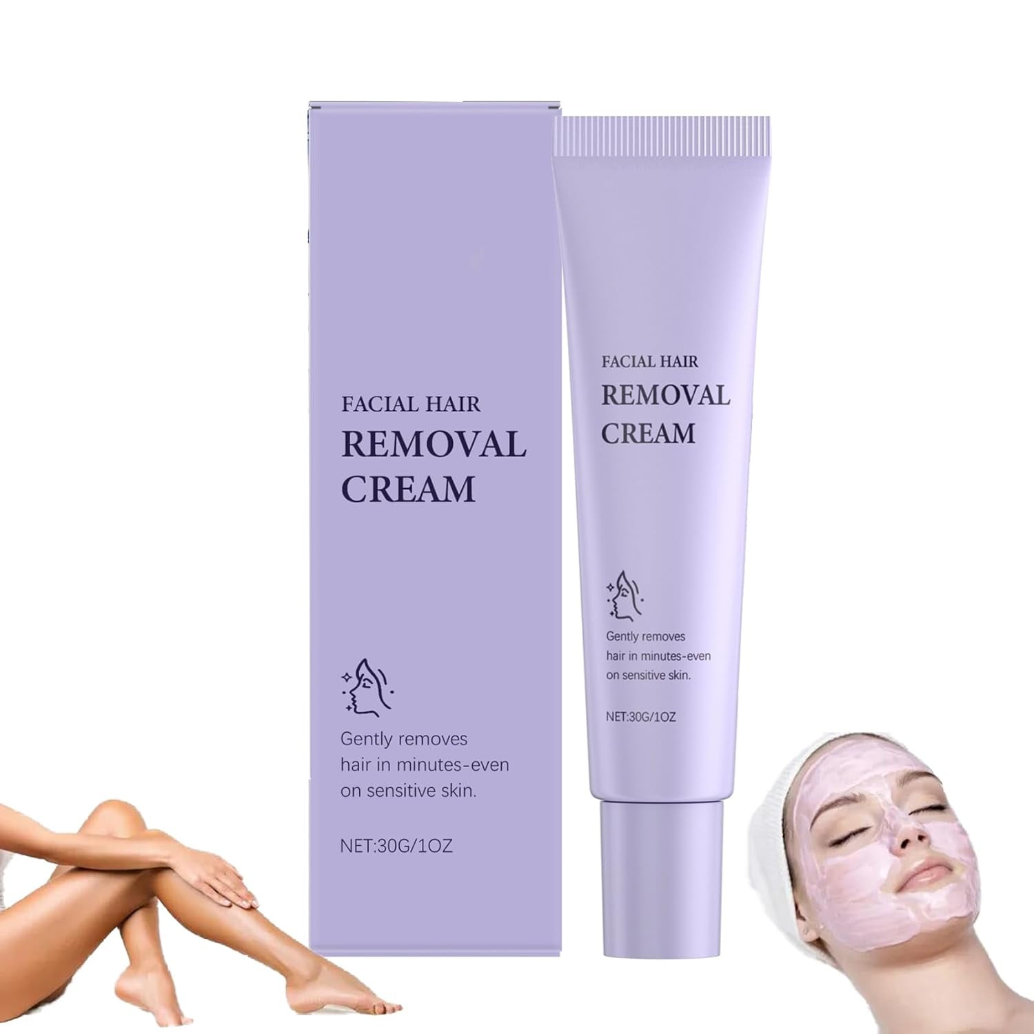 Hydrateology Facial Hair Removal Cream, Gentle and Painless Facial Hair ...