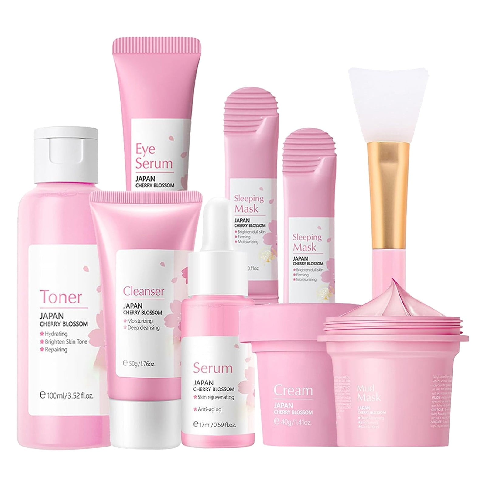 Hydrating Facial Care Set 5/7/9-Piece Skin Moisturizer Kit with Cherry ...