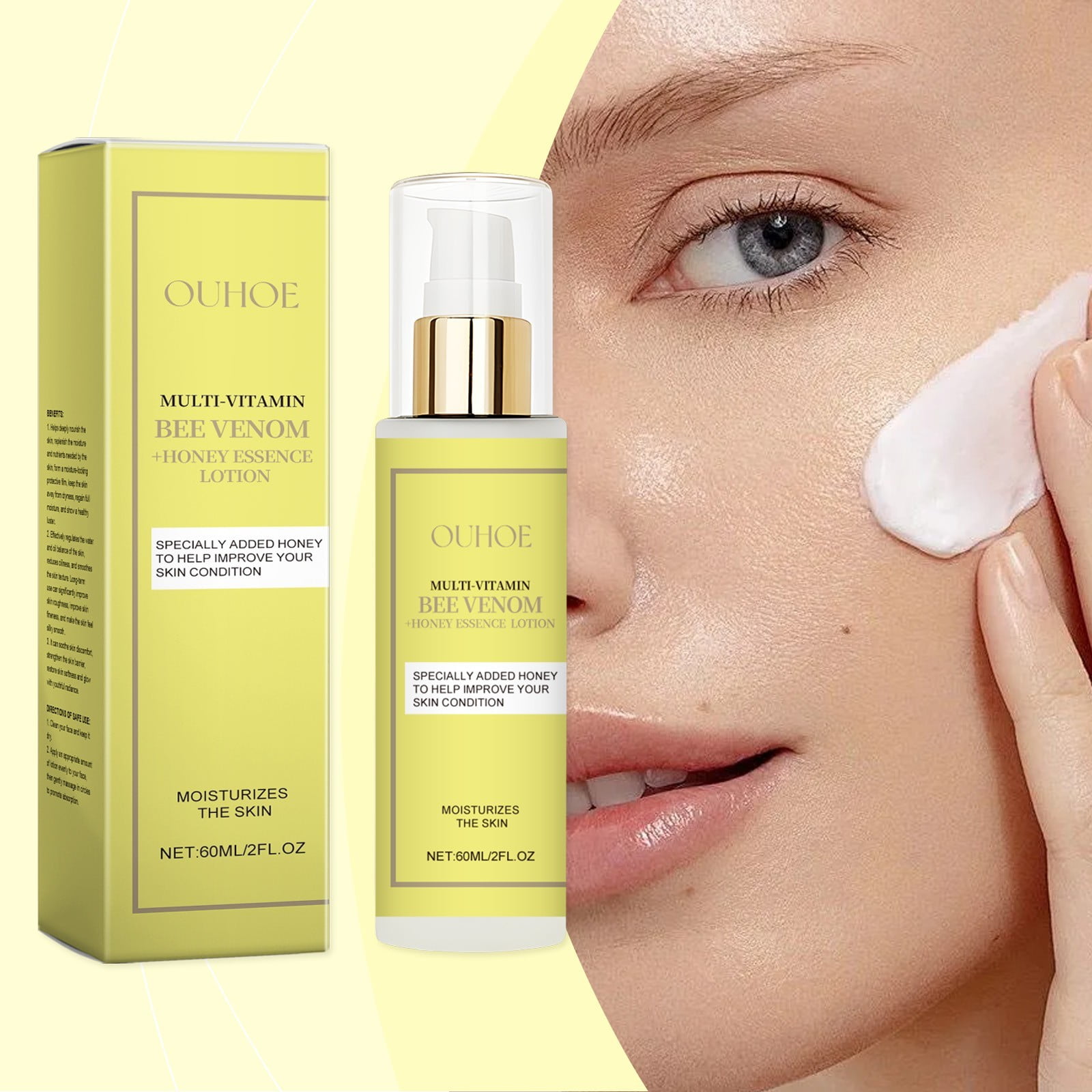 Hydrating Facial Milk Essence with Natural Extracts - 60ml Lightweight ...